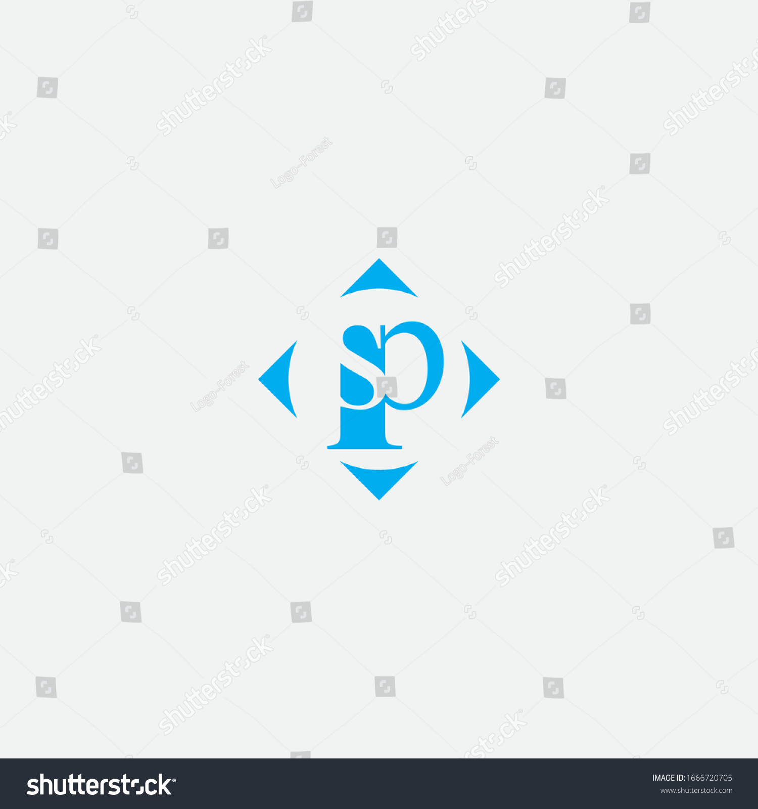 Sp Logo Design Creative Sign Stock Vector (Royalty Free) 1666720705