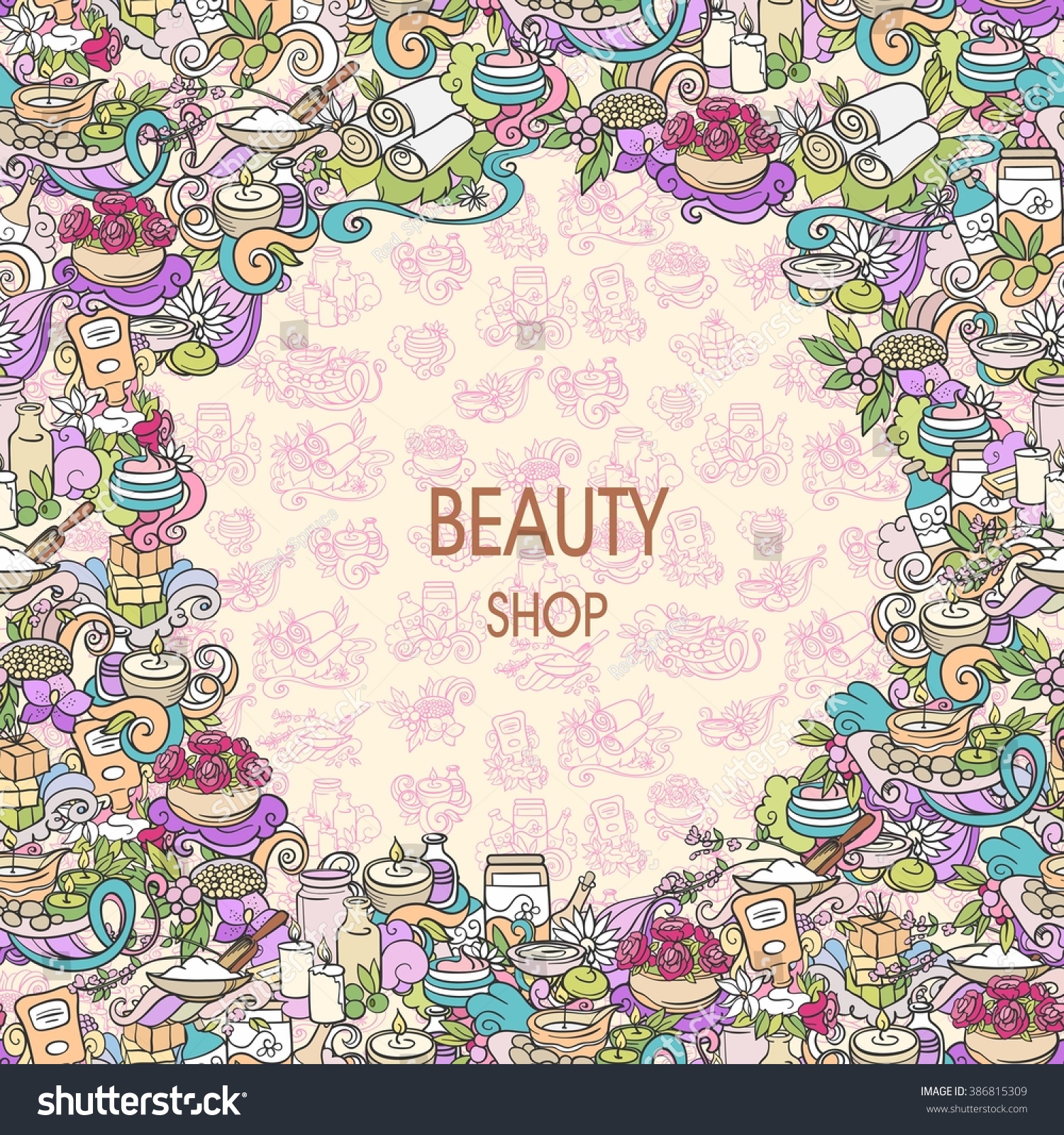 Spa Self Care Doodles Vector Background Stock Vector (Royalty Free ...
