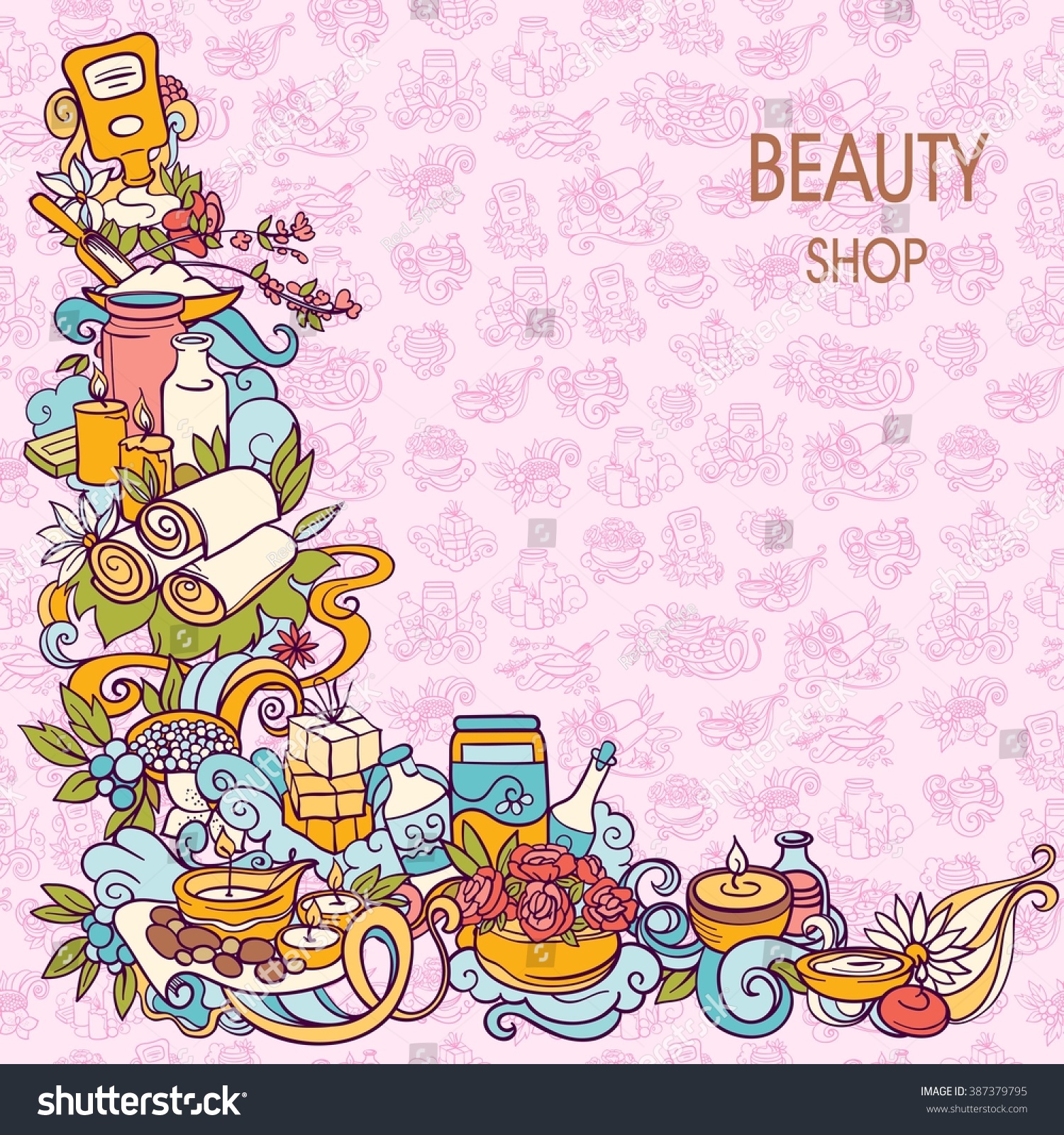 Spa Self Care Doodles Vector Background Stock Vector (Royalty Free ...