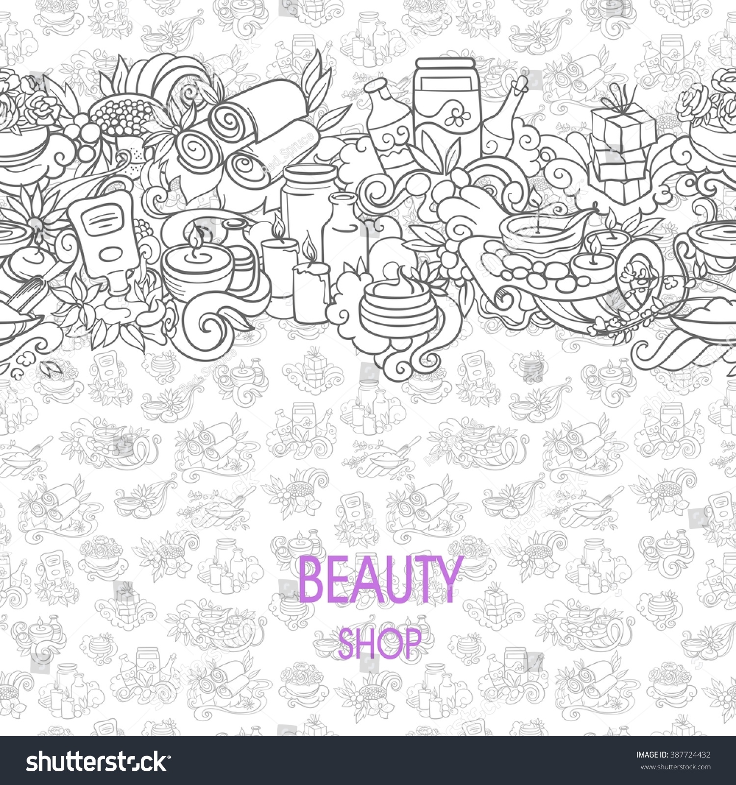 Spa Self Care Doodles Vector Background: vector de stock (libre de ...