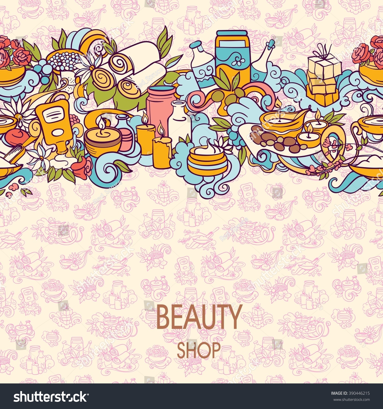 Spa Self Care Doodles Vector Background Stock Vector (Royalty Free ...