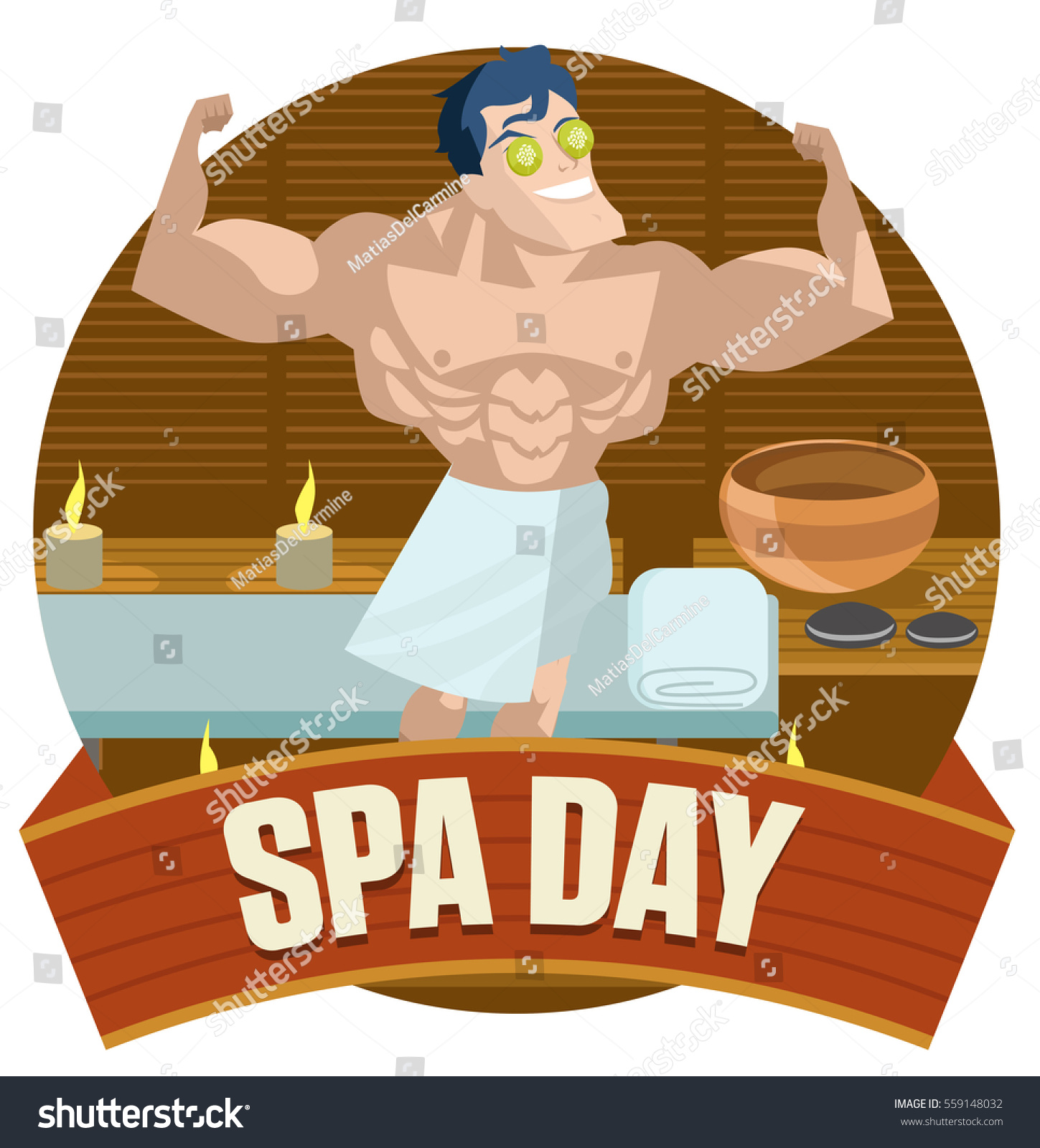 Spa Day Relax Man: vector de stock (libre de regalías) 559148032