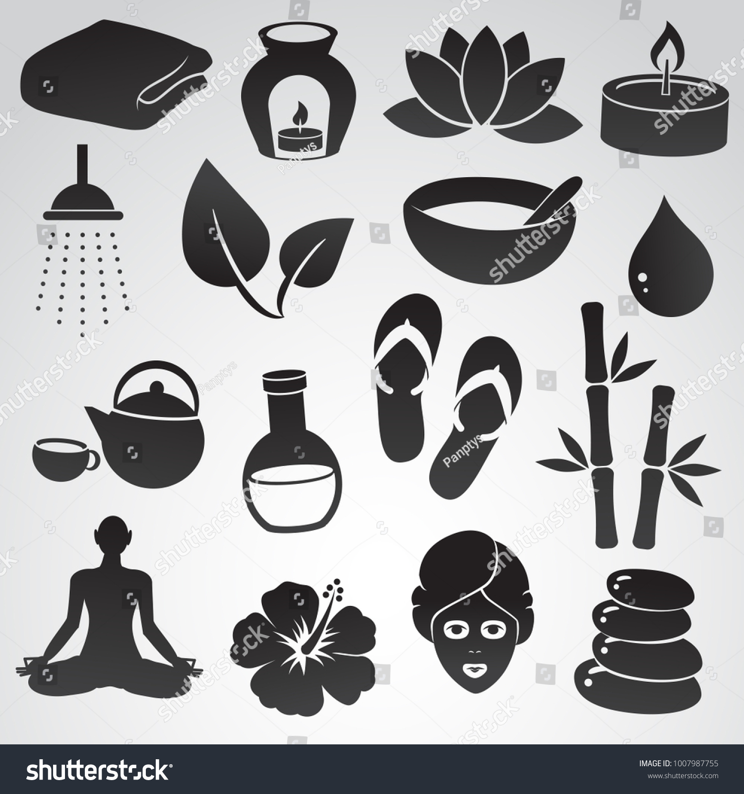 Stock vektor „Spa Icon Set Vector Symbols Collection“ (bez autorských ...