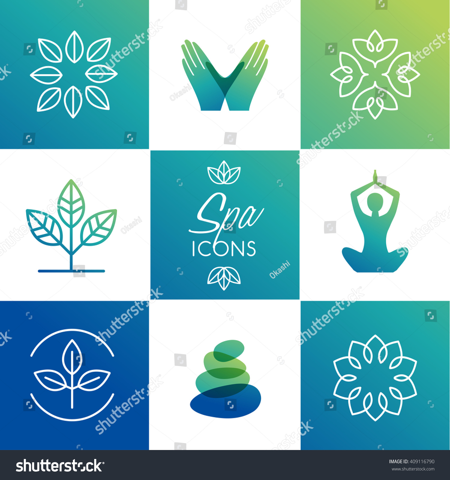 Spa Icons Vector Illustration Stock Vector (Royalty Free) 409116790 ...