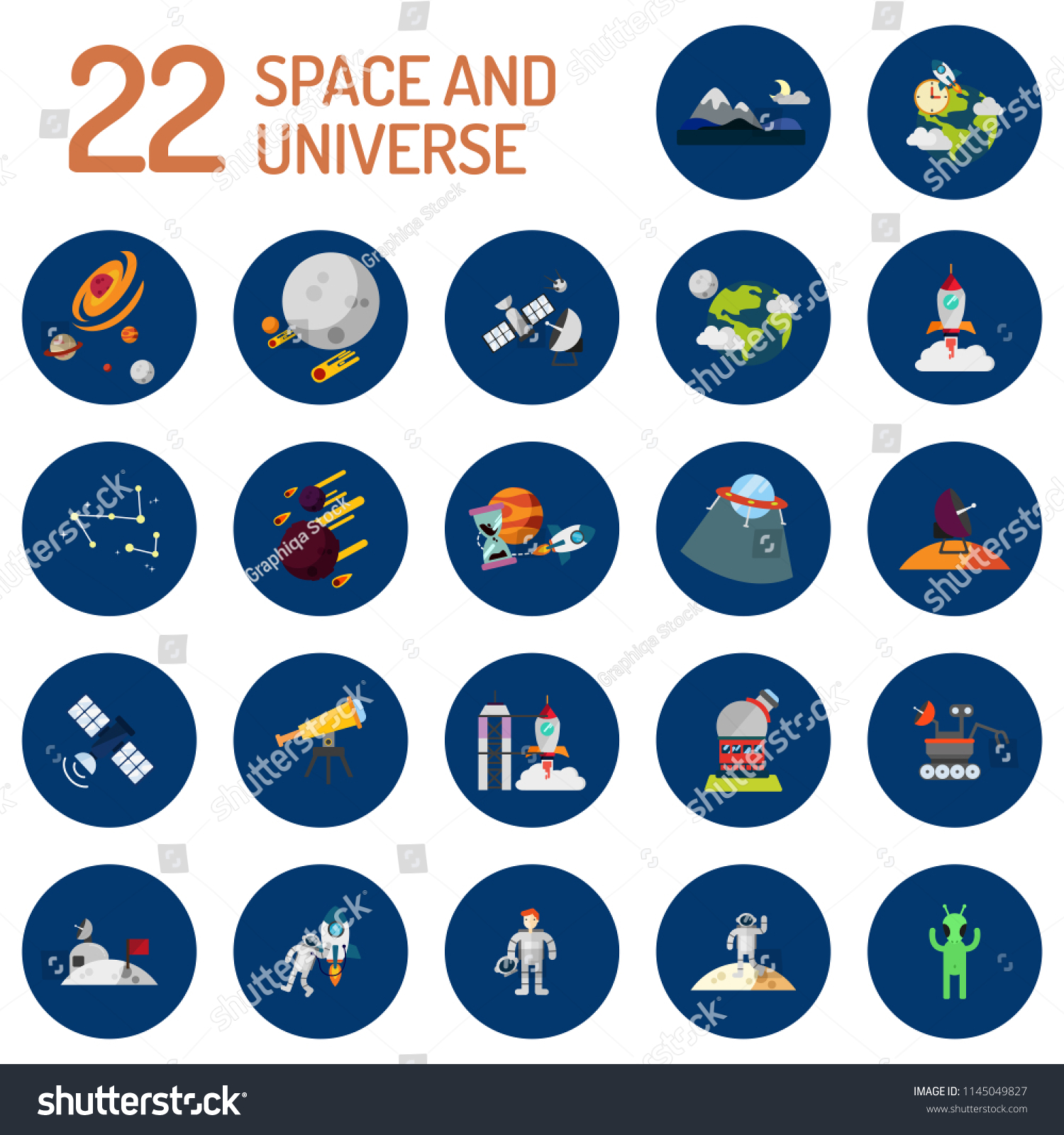Space Universe Flat Design: vector de stock (libre de regalías ...