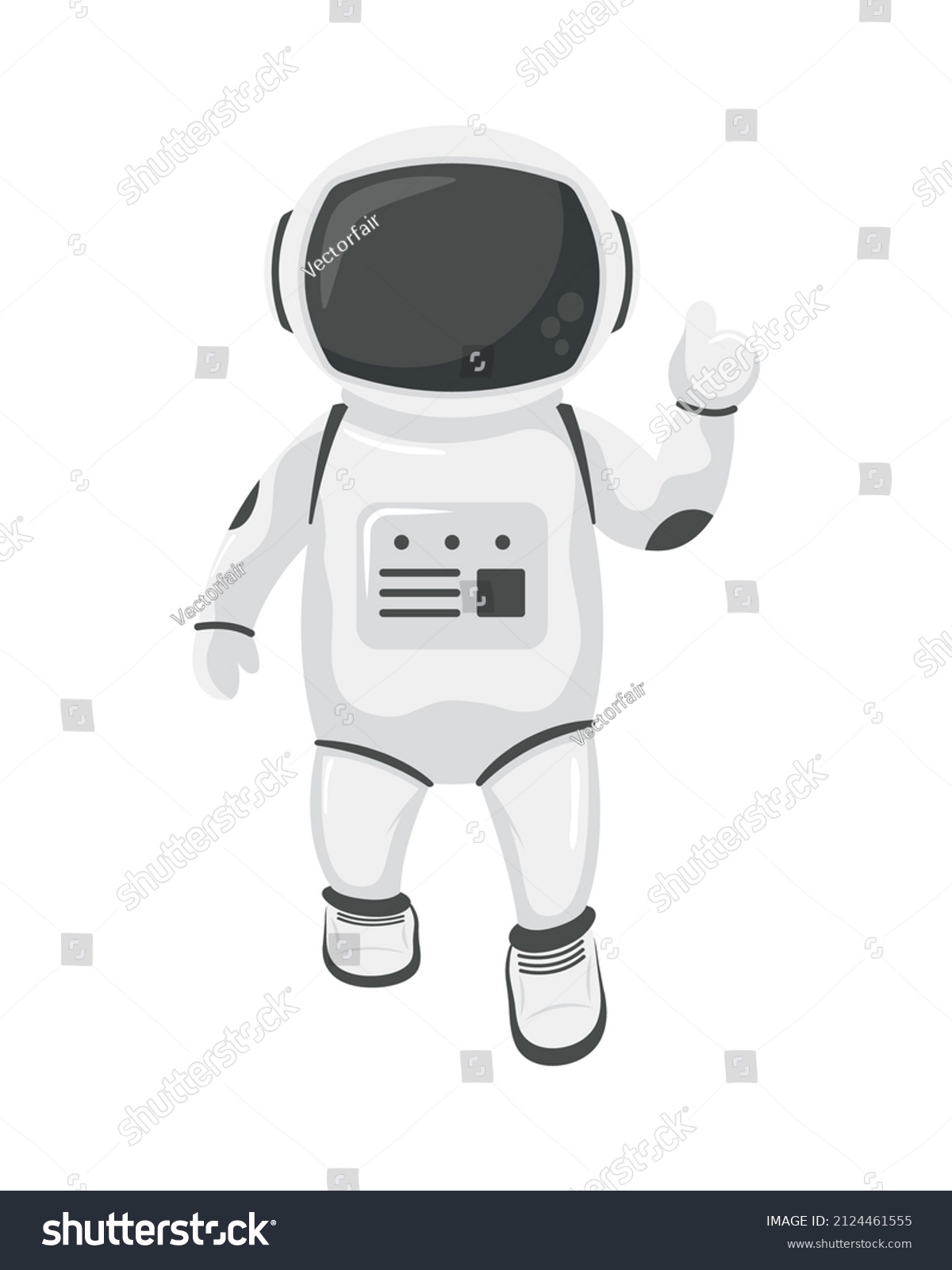 Space Astronaut Walking Comic Character Stock Vector (Royalty Free ...