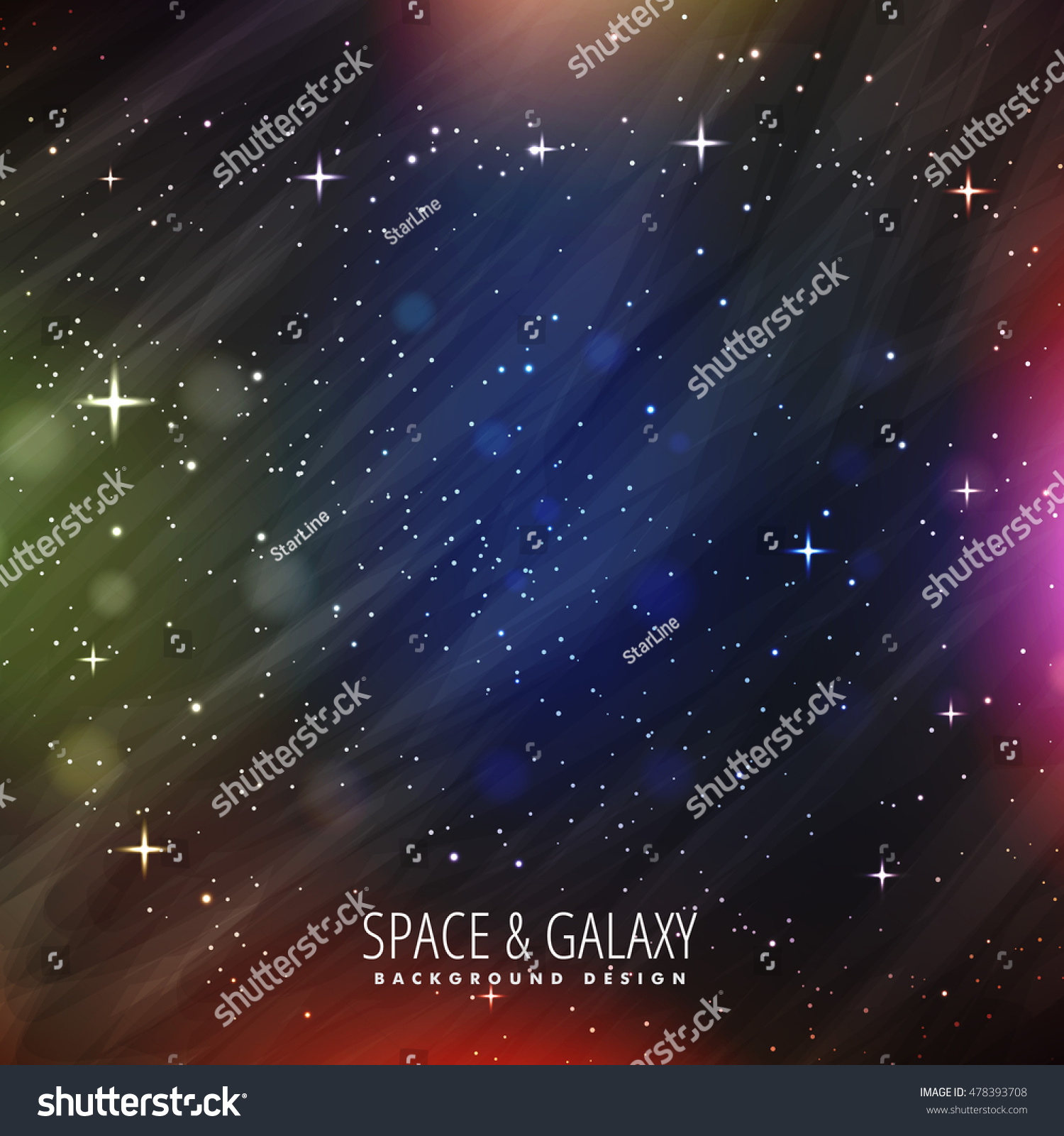 Space Background Colorful Lights Stock Vector (Royalty Free) 478393708 ...