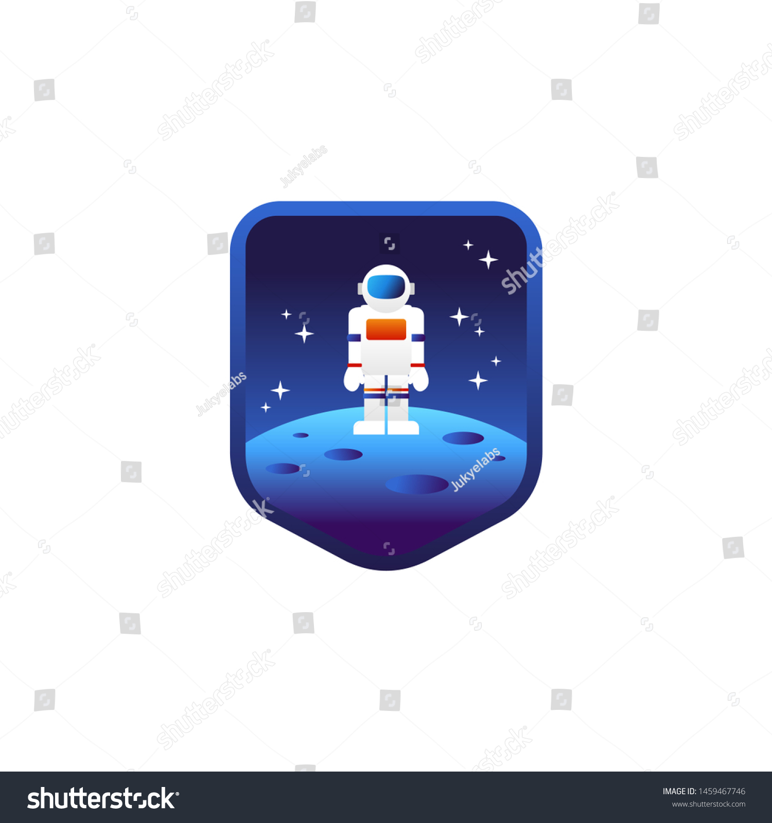 Space Badge Logo Design Vector Template Stock Vector (Royalty Free ...