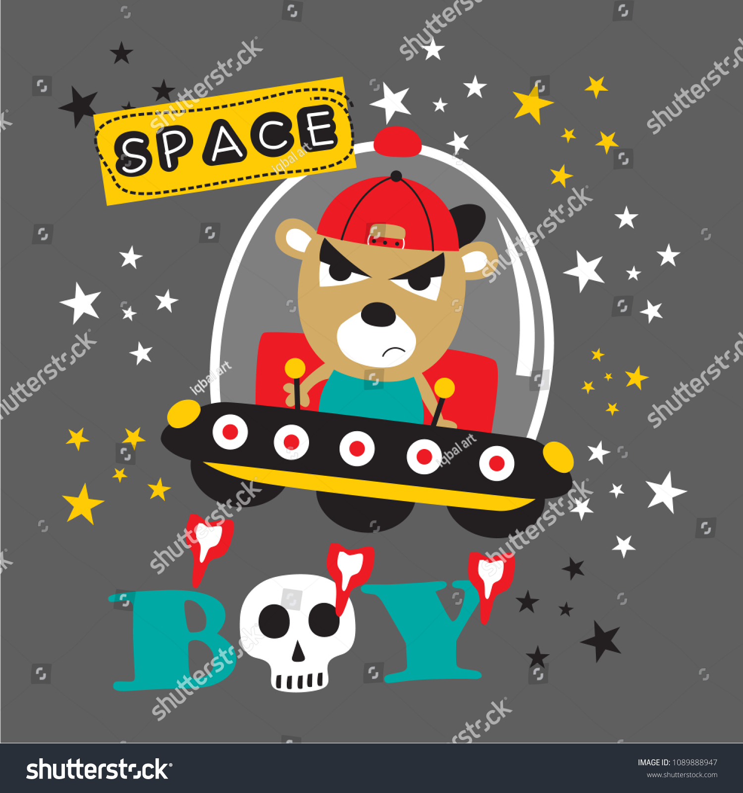 Space Boy Cartoonvector Illustration Stock Vector (Royalty Free) 1089888947