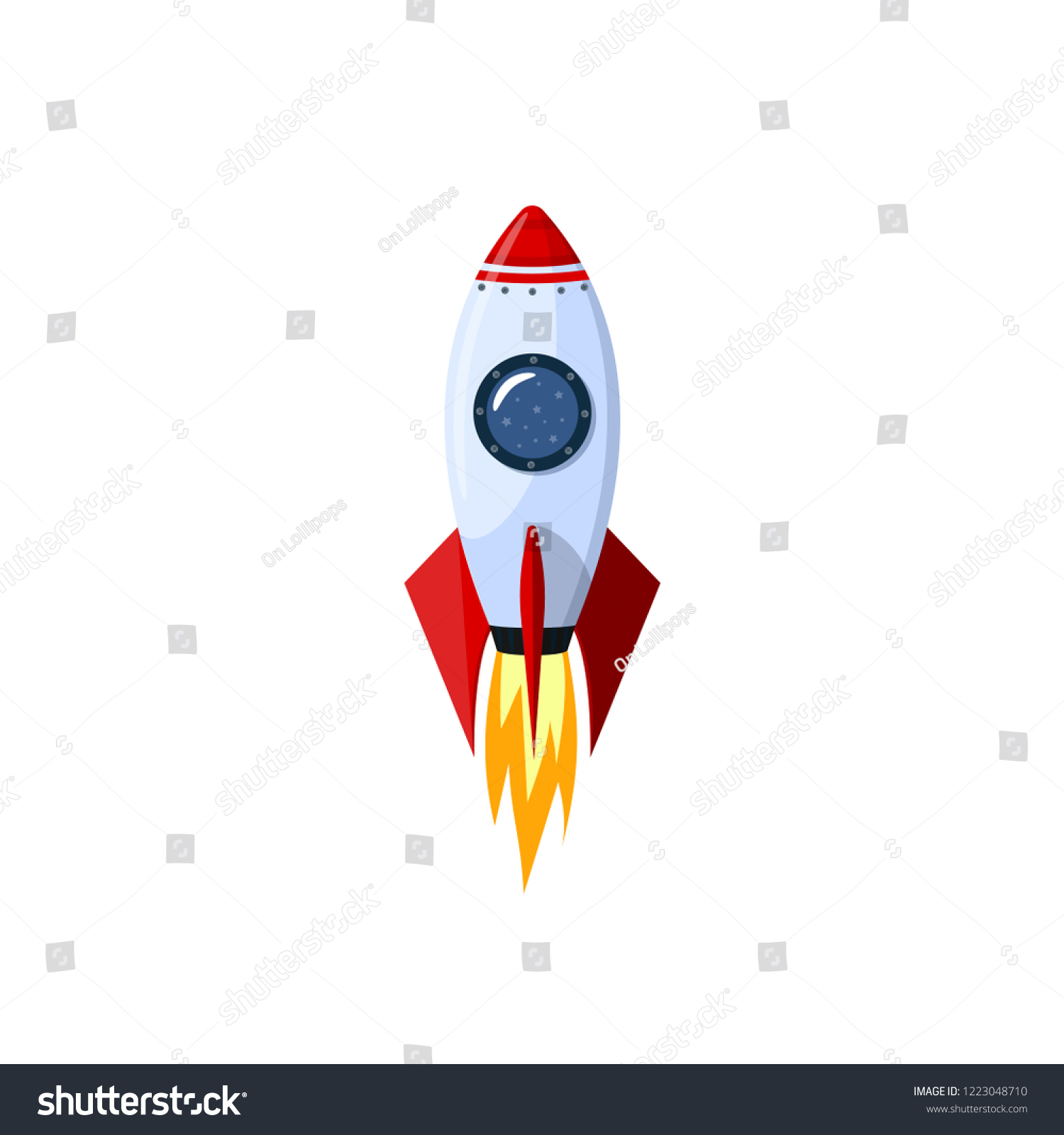 Space Cartoon Rocket Isolated Vector Illustration Stock Vector (Royalty ...
