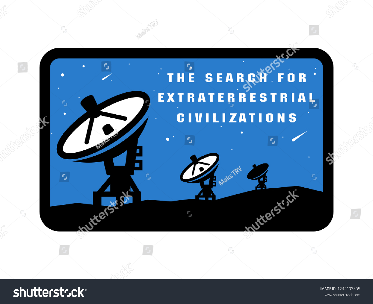 Space Exploration Emblem Stock Vector (Royalty Free) 1244193805