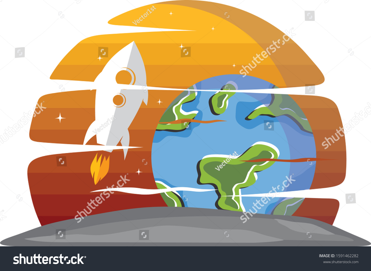 Space Exploration Shuttle Ship Logo Icon Stock Vector (Royalty Free ...