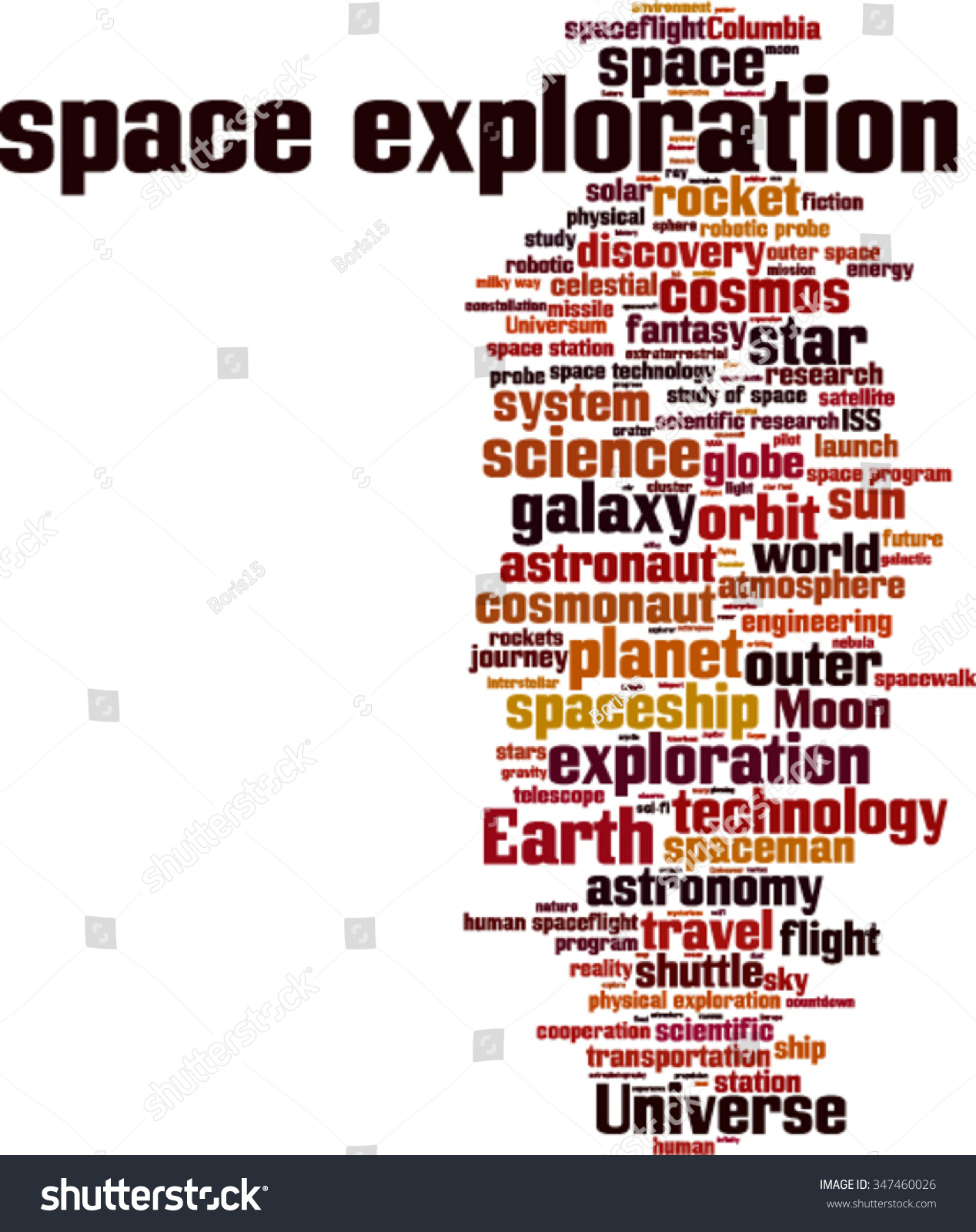 Space Exploration Word Cloud Concept Vector Stock Vector (Royalty Free ...