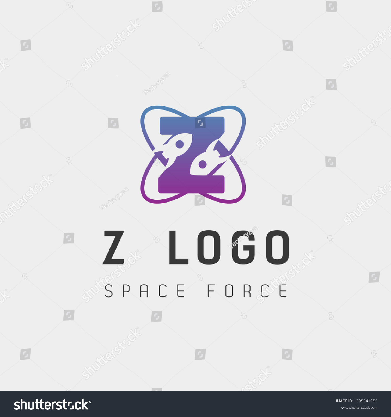 Space Force Logo Design Z Initial Stock Vector (Royalty Free) 1385341955