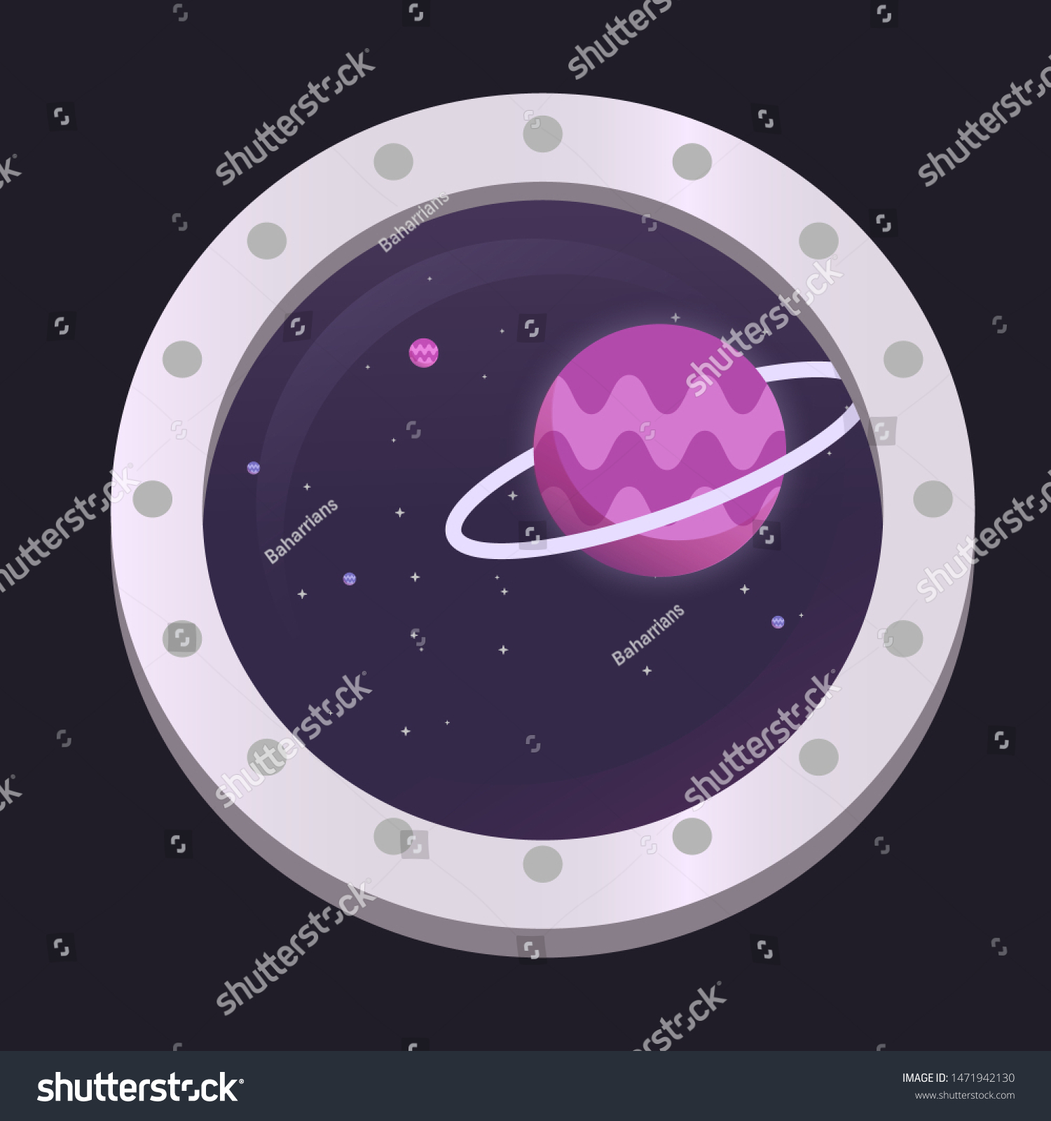 Space Rocket Window Vector Illustration Icon Stock Vector (Royalty Free ...