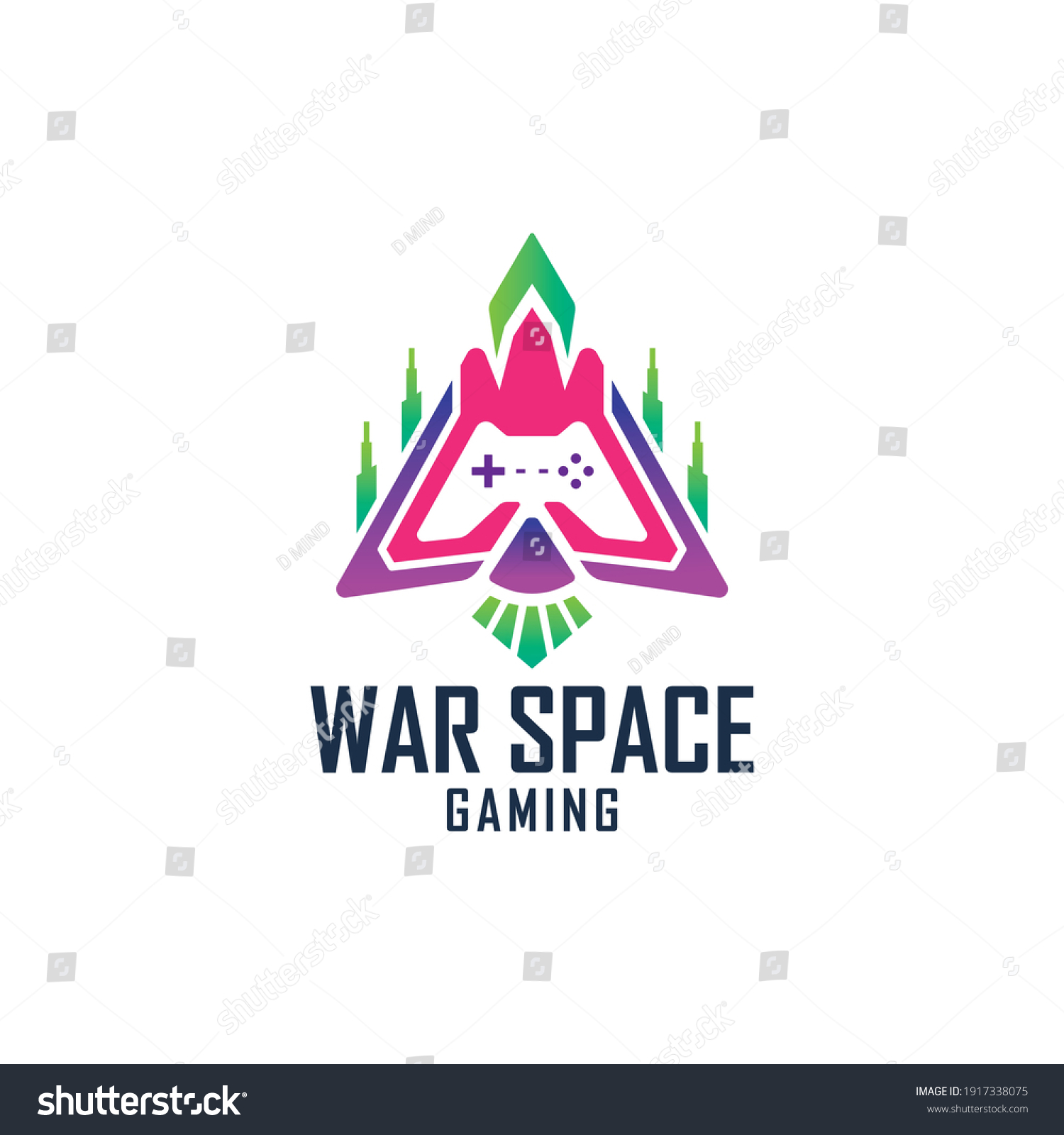 Space Gaming Template Logo Design Stock Vector (Royalty Free) 1917338075