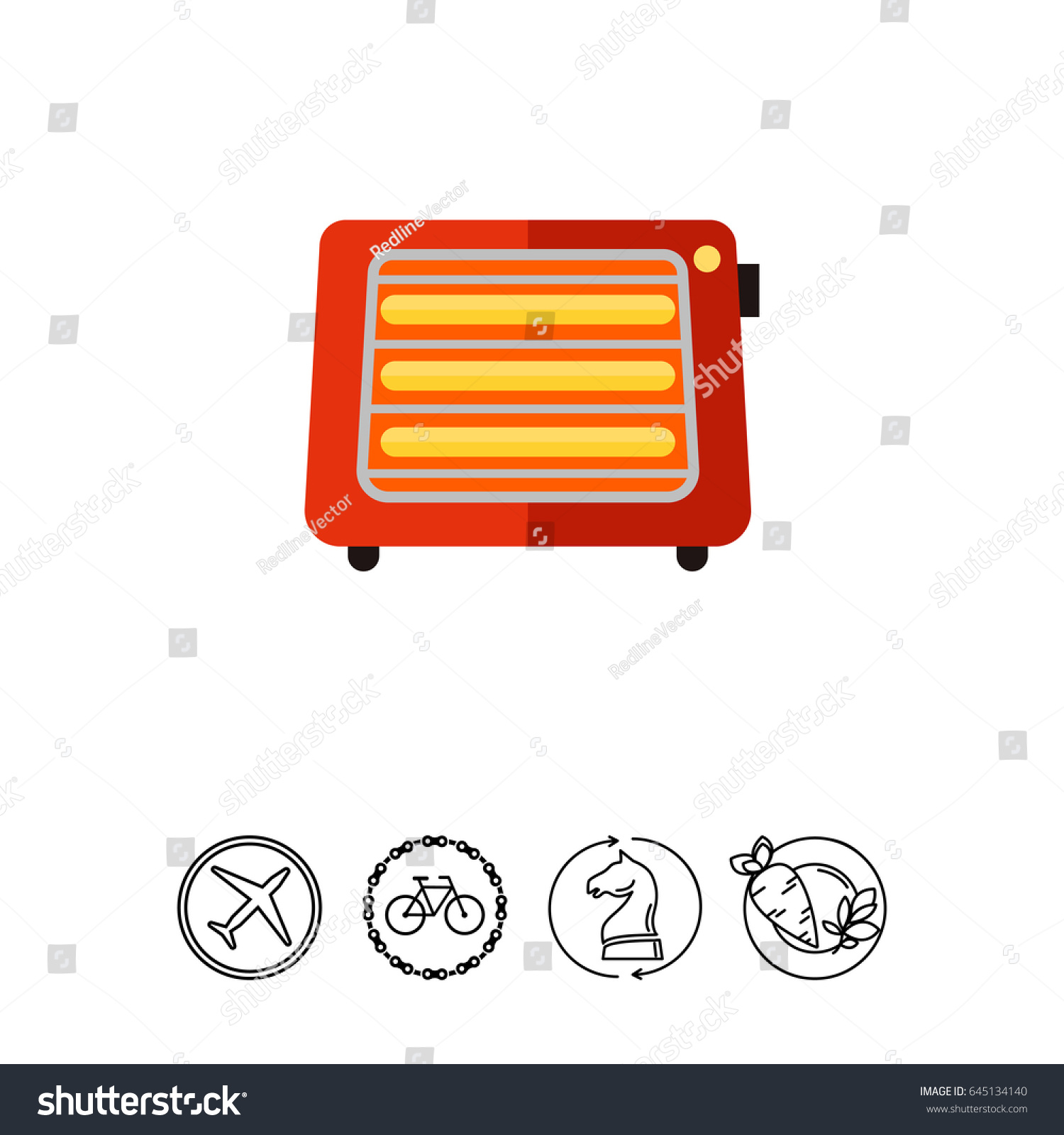 Space Heater Icon Stock Vector (Royalty Free) 645134140
