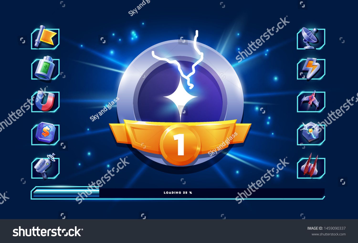 Space Icon Set Ui Mobile Game Stock Vector (Royalty Free) 1459090337