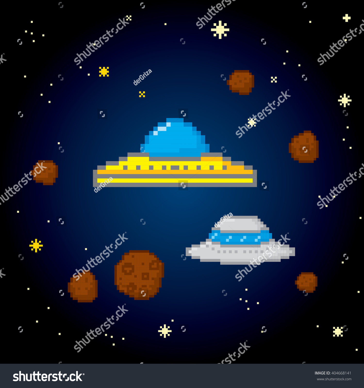 Space Icons Set Pixel Art Old Stock Vector (Royalty Free) 404668141 ...