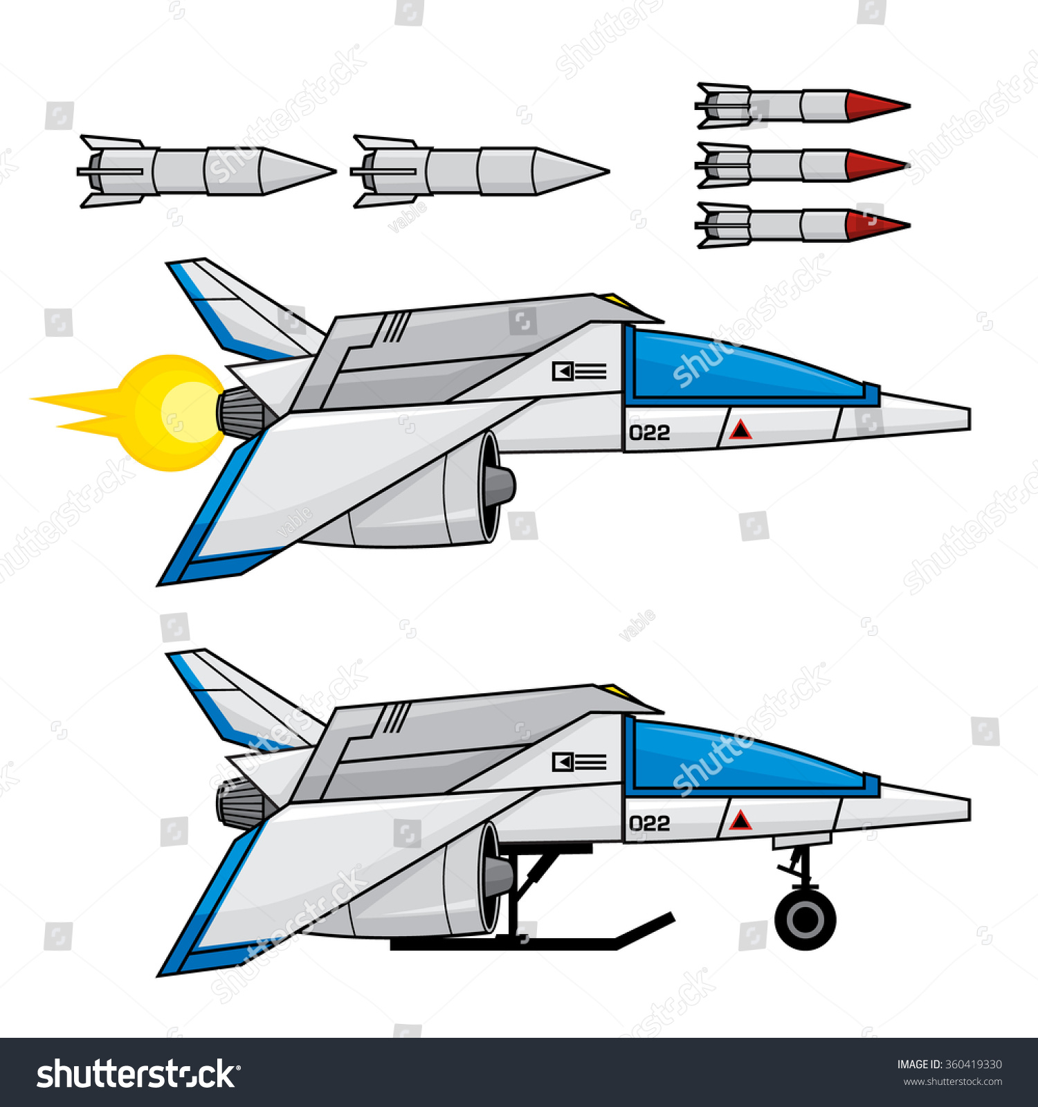 Space Jet Fighter: เวกเตอร์สต็อก (ปลอดค่าลิขสิทธิ์) 360419330 ...