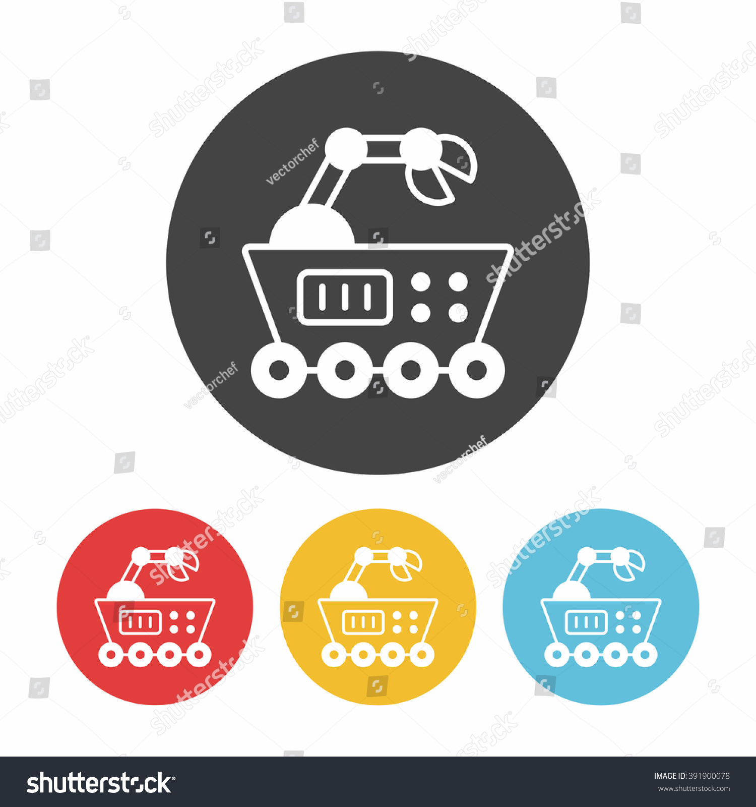 Space Machine Robot Icon Stock Vector (Royalty Free) 391900078