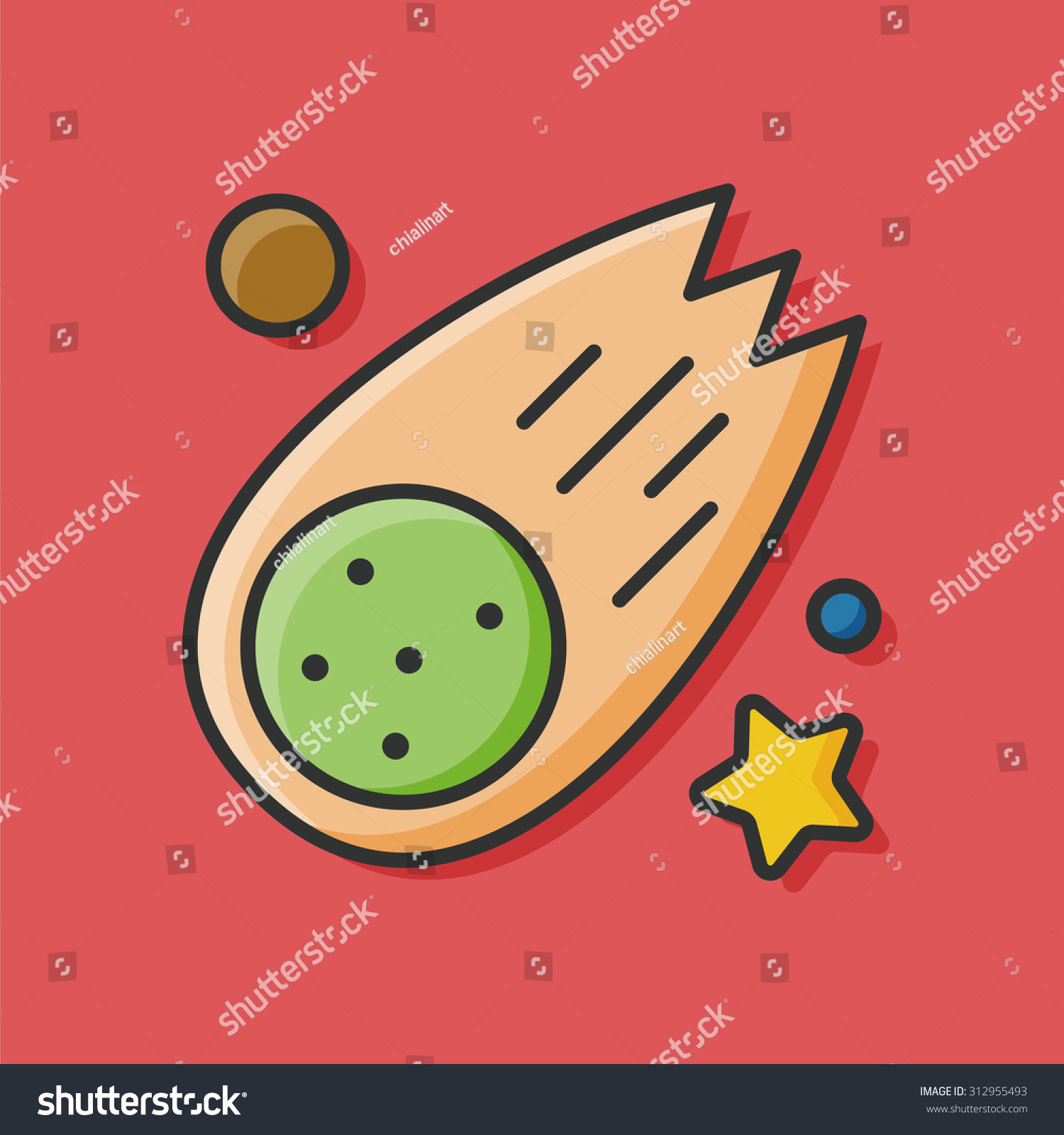Space Meteoric Stone Icon Stock Vector (Royalty Free) 312955493 ...