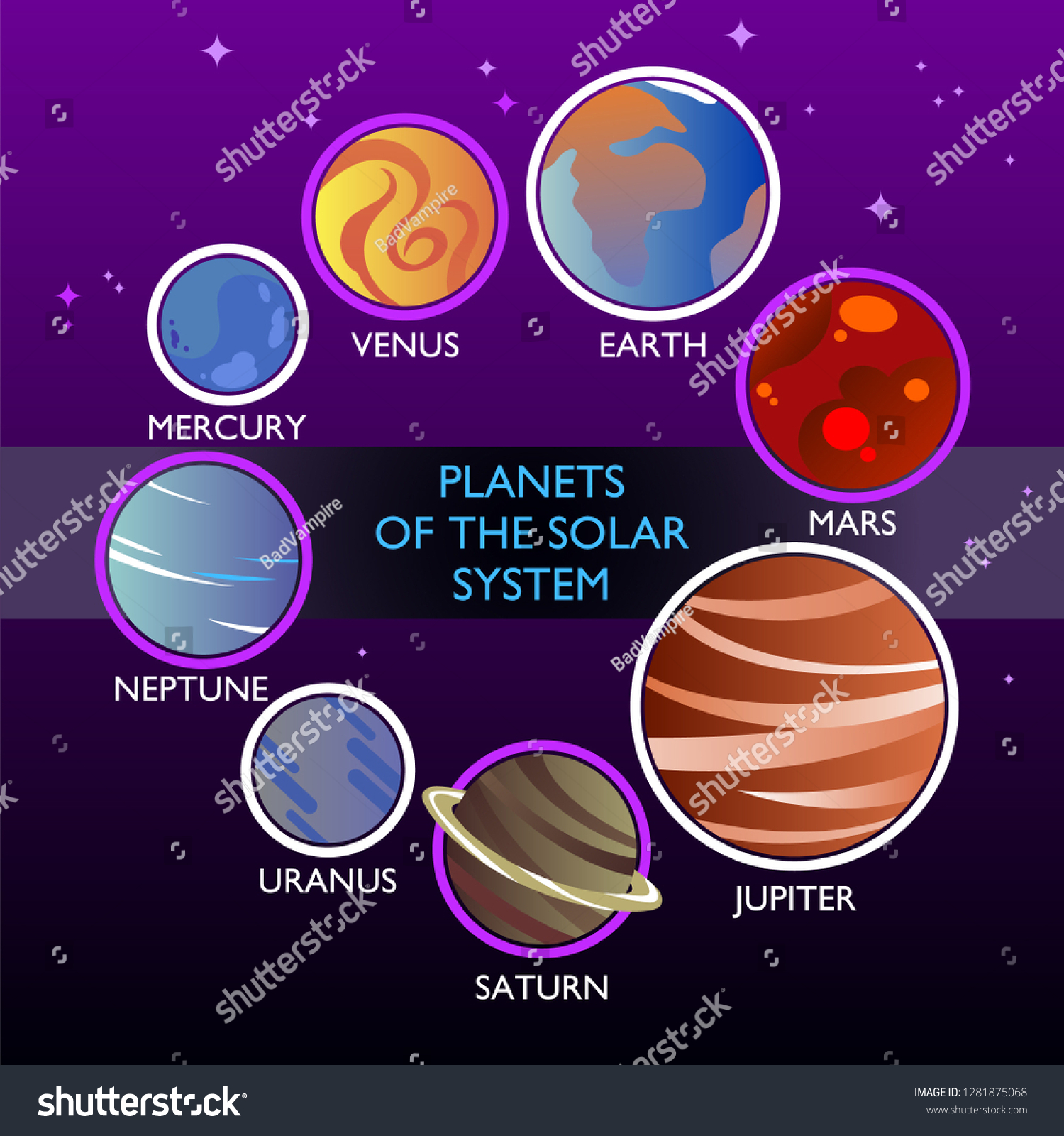 Space Planets Vector Cartoon Icons Stock Vector (Royalty Free ...