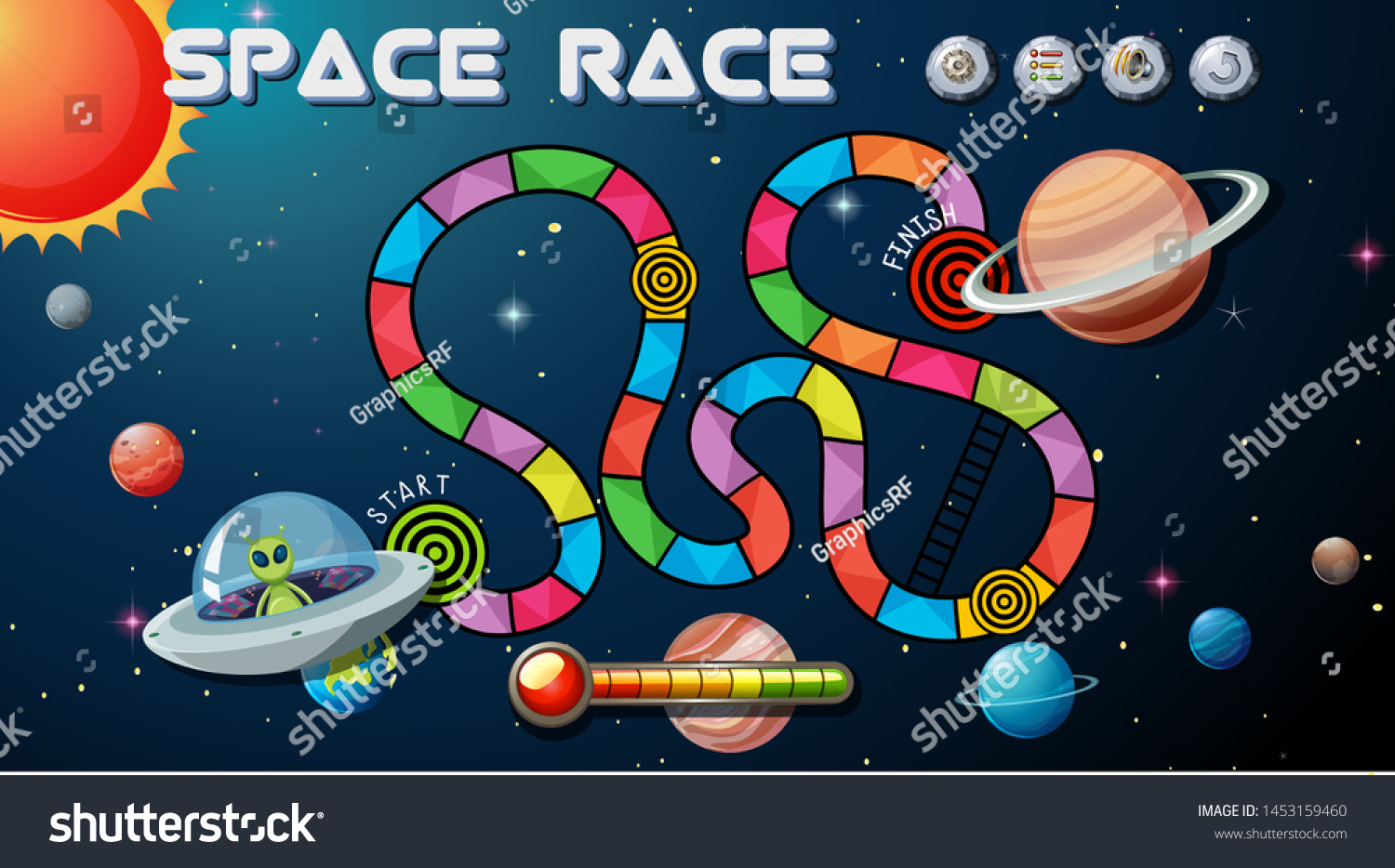 Space Race Game Background Illustration Stock Vector (Royalty Free ...