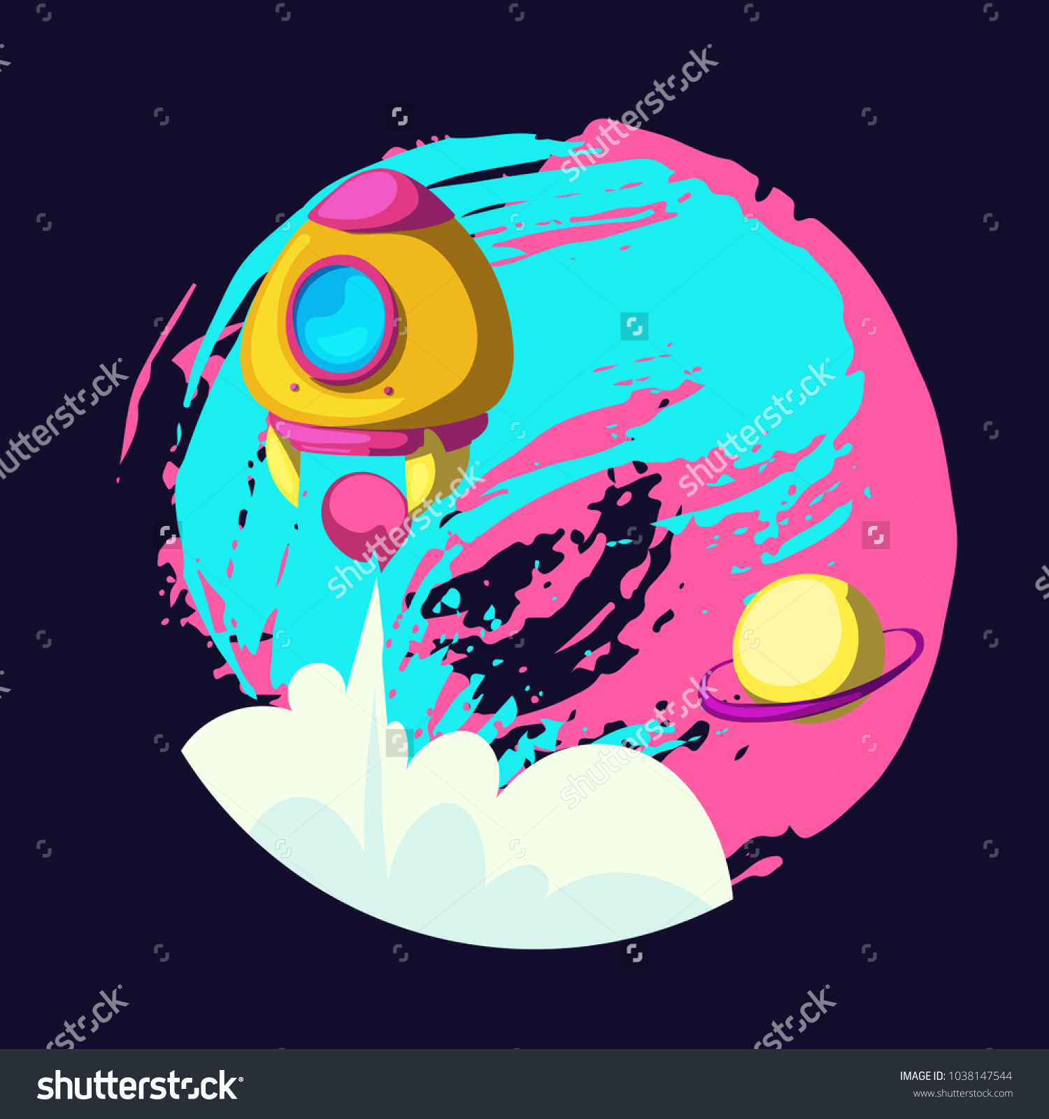 Space Rocket Launch Creative Idea Space Stock Vector (Royalty Free ...
