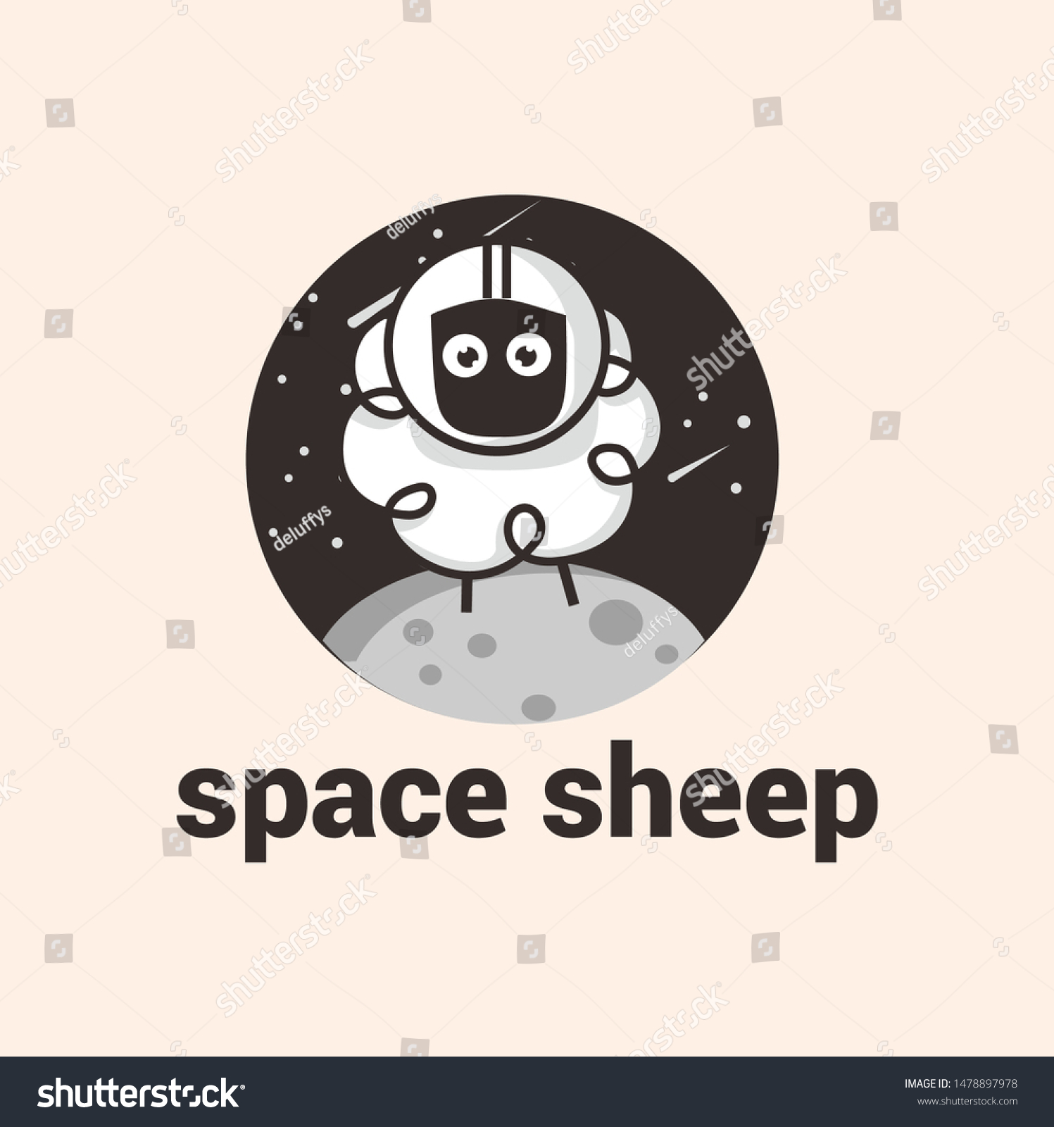 Space Sheep Logo Design Template Stock Vector (Royalty Free) 1478897978