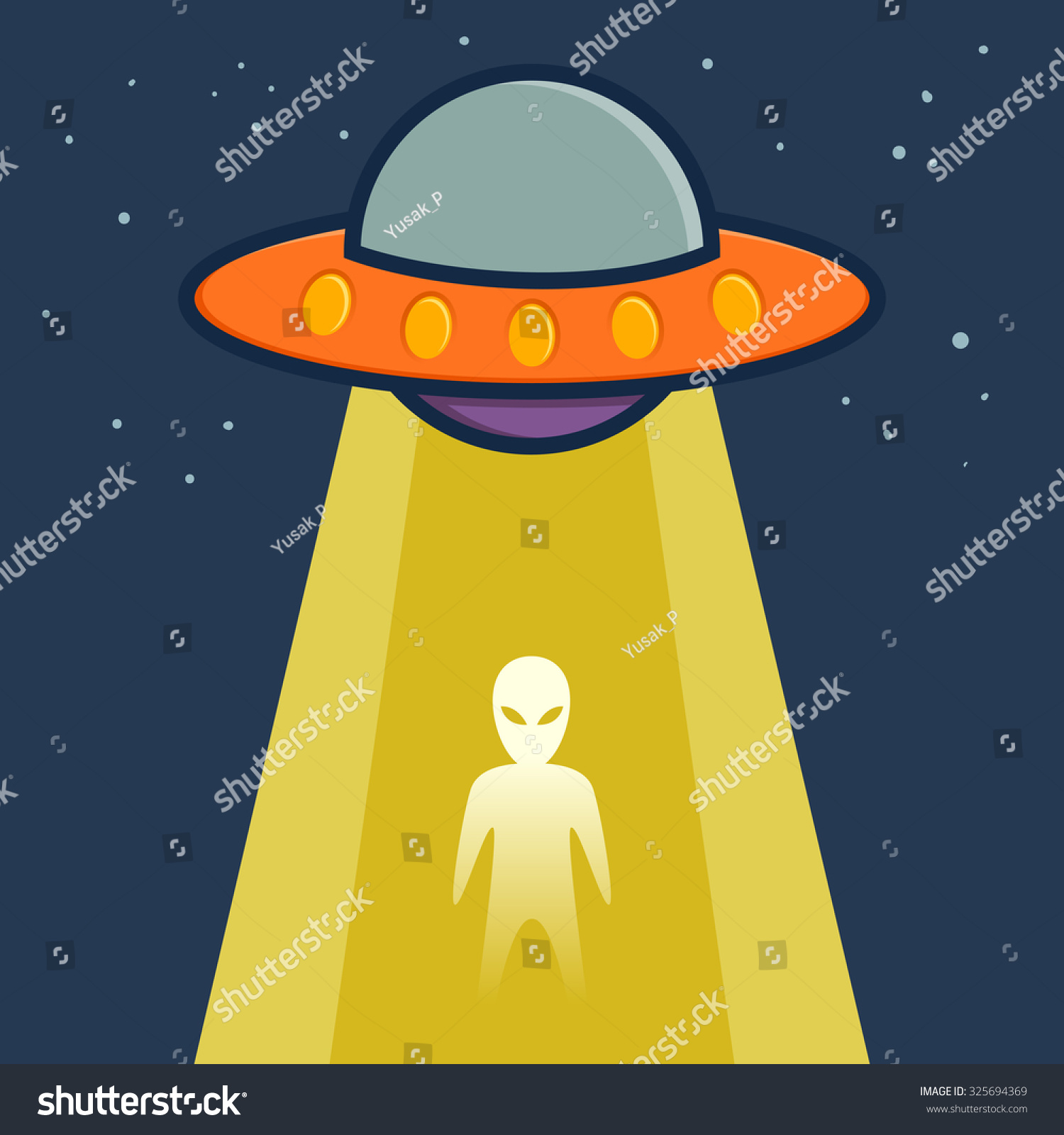Space Ship Teleporting Alien Vector Illustration Stock Vector (Royalty ... Space Ship Teleporting Alien Vector Illustration Stock Vector (Royalty ...