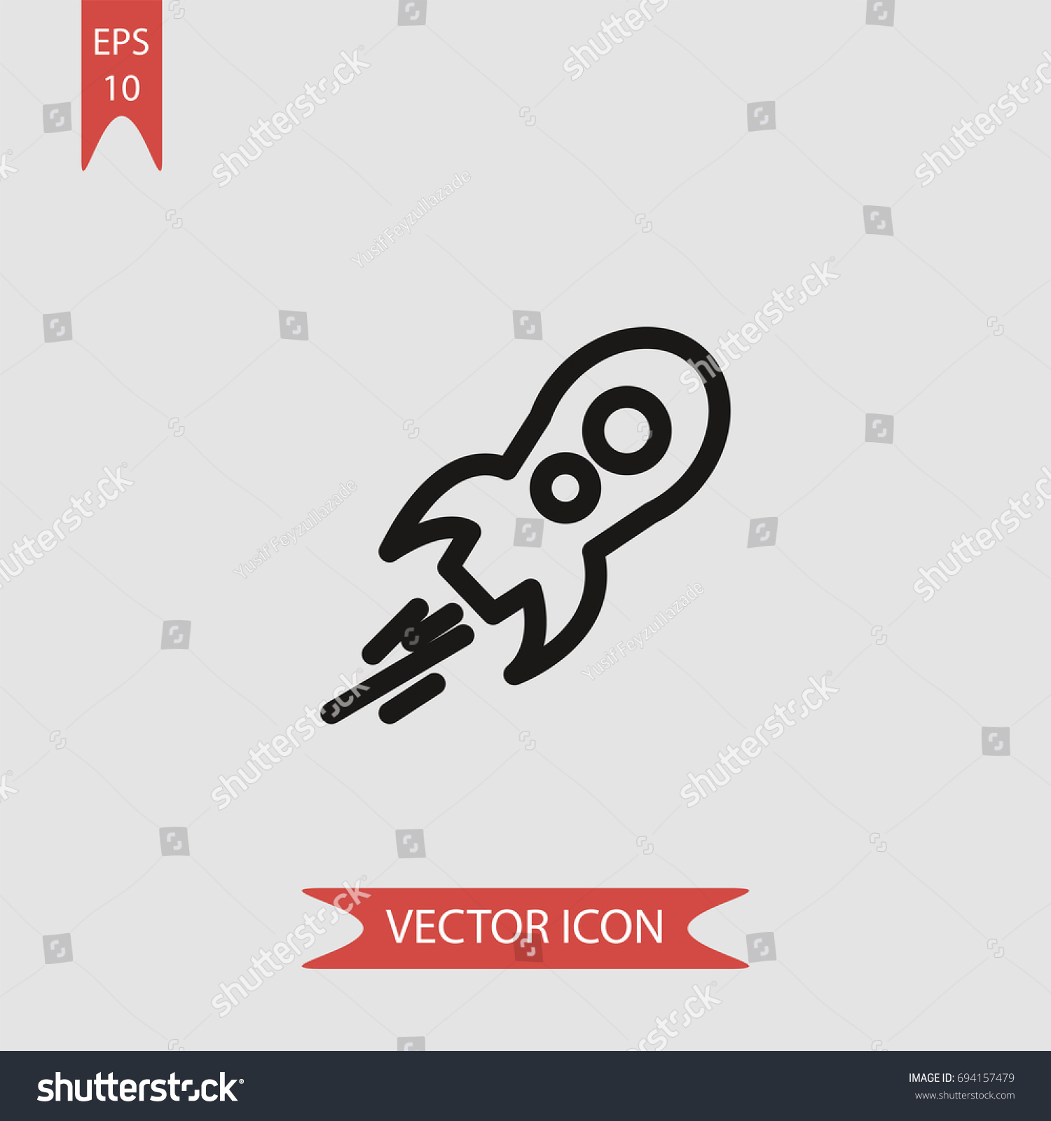 Space Ship Vector Icon Illustration Symbol Stock Vector (Royalty Free ...
