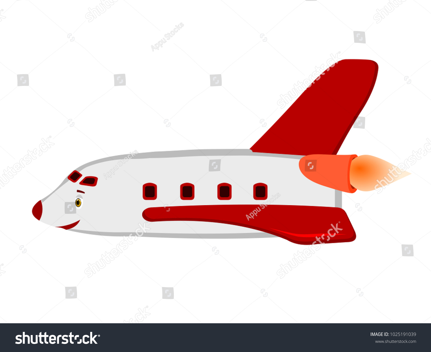 Space Shuttle Cartoon Vector Image Stock Vector (Royalty Free) 1025191039
