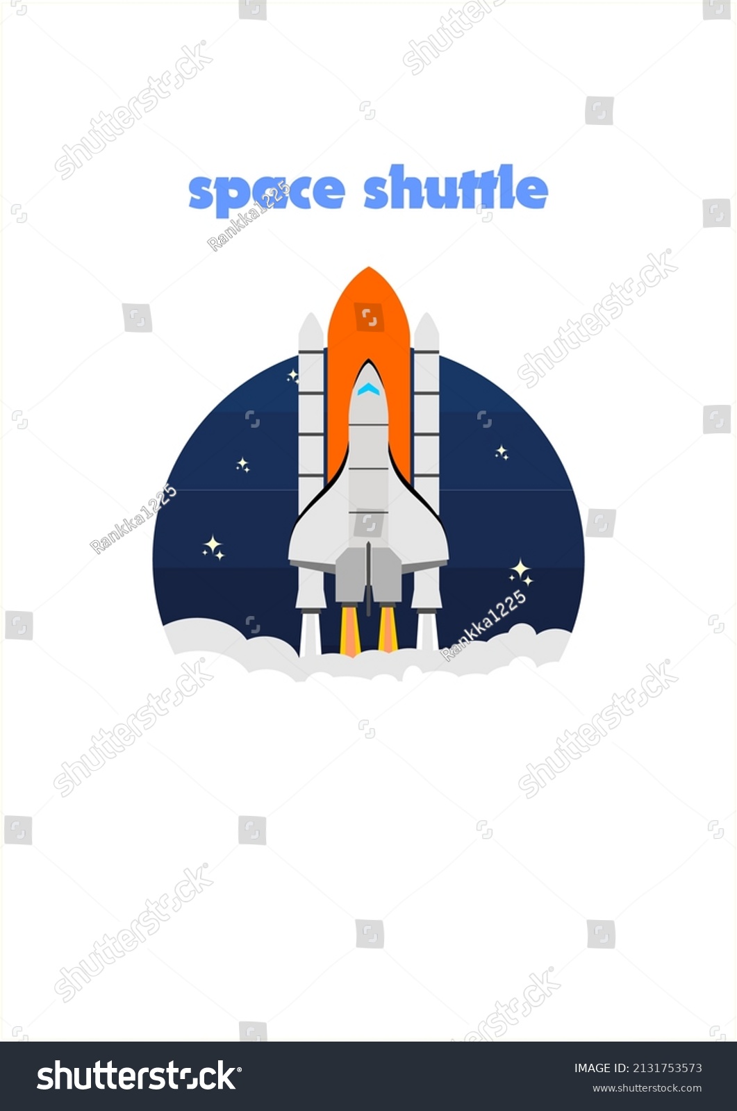 Space Shuttle Flat Design Poster Stock Vector (Royalty Free) 2131753573 ...