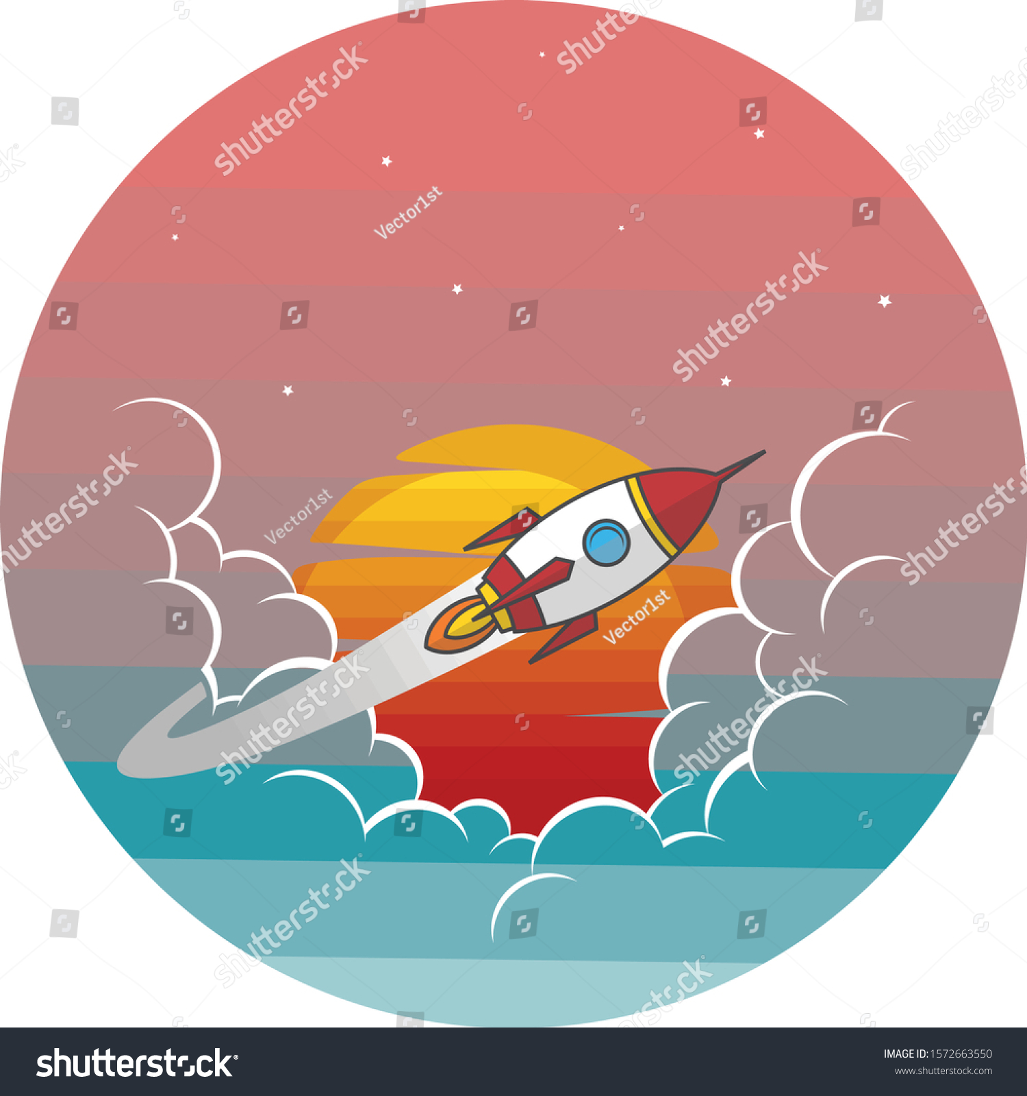 Space Shuttle Rocket Sign Color Logo Stock Vector (Royalty Free) 1572663550