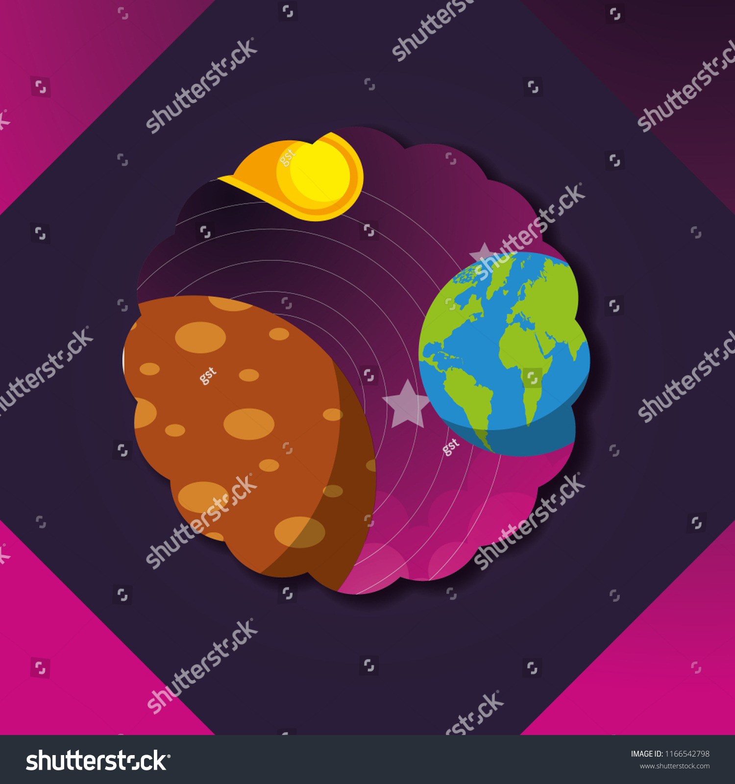 Space Solar System Concept Stock Vector (Royalty Free) 1166542798