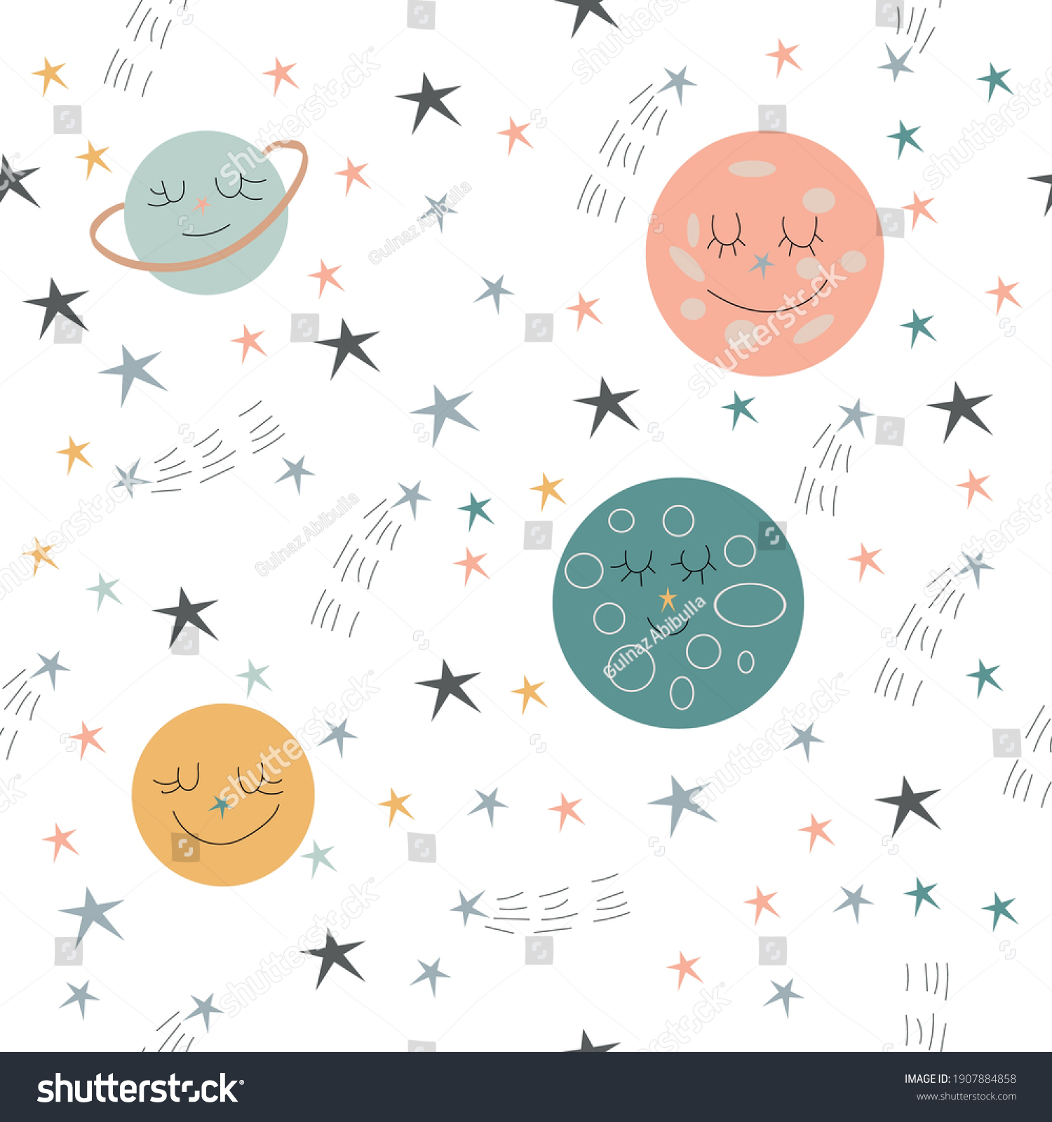 Space Texture Fabric Apparel Textile Wallpaper Stock Vector (Royalty ...