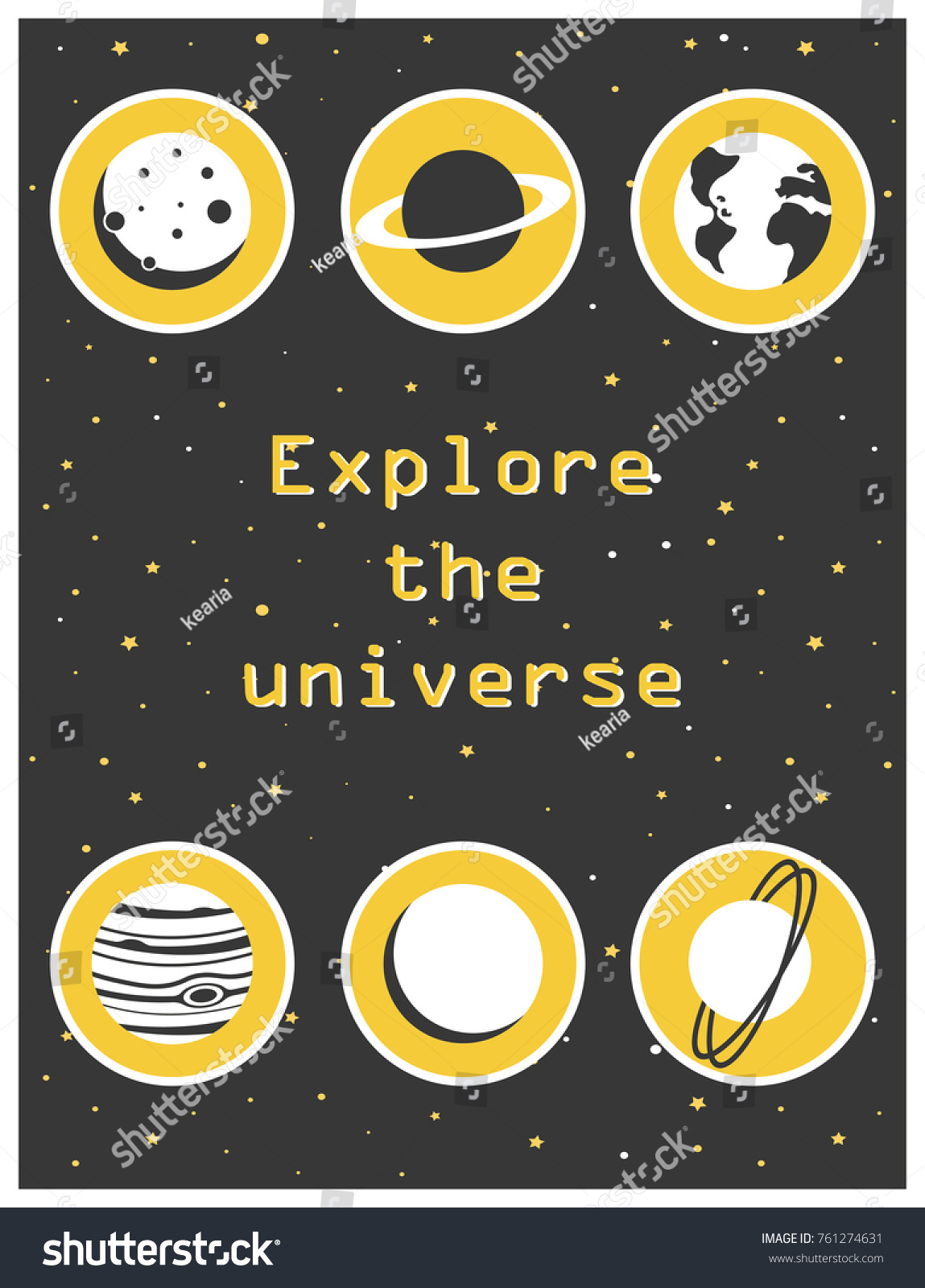 Space Themed Card Design Stock Vector (Royalty Free) 761274631 ...