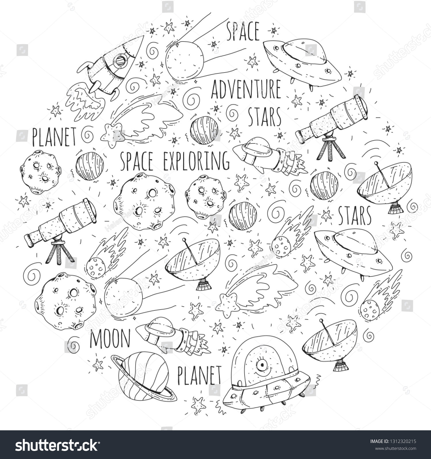 Space Vector Illustration Science Technology Pattern Stock Vector ...