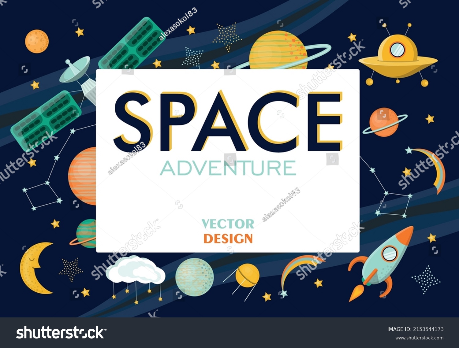 Space Vector Set Space Objects Stars Stock Vector (Royalty Free ...