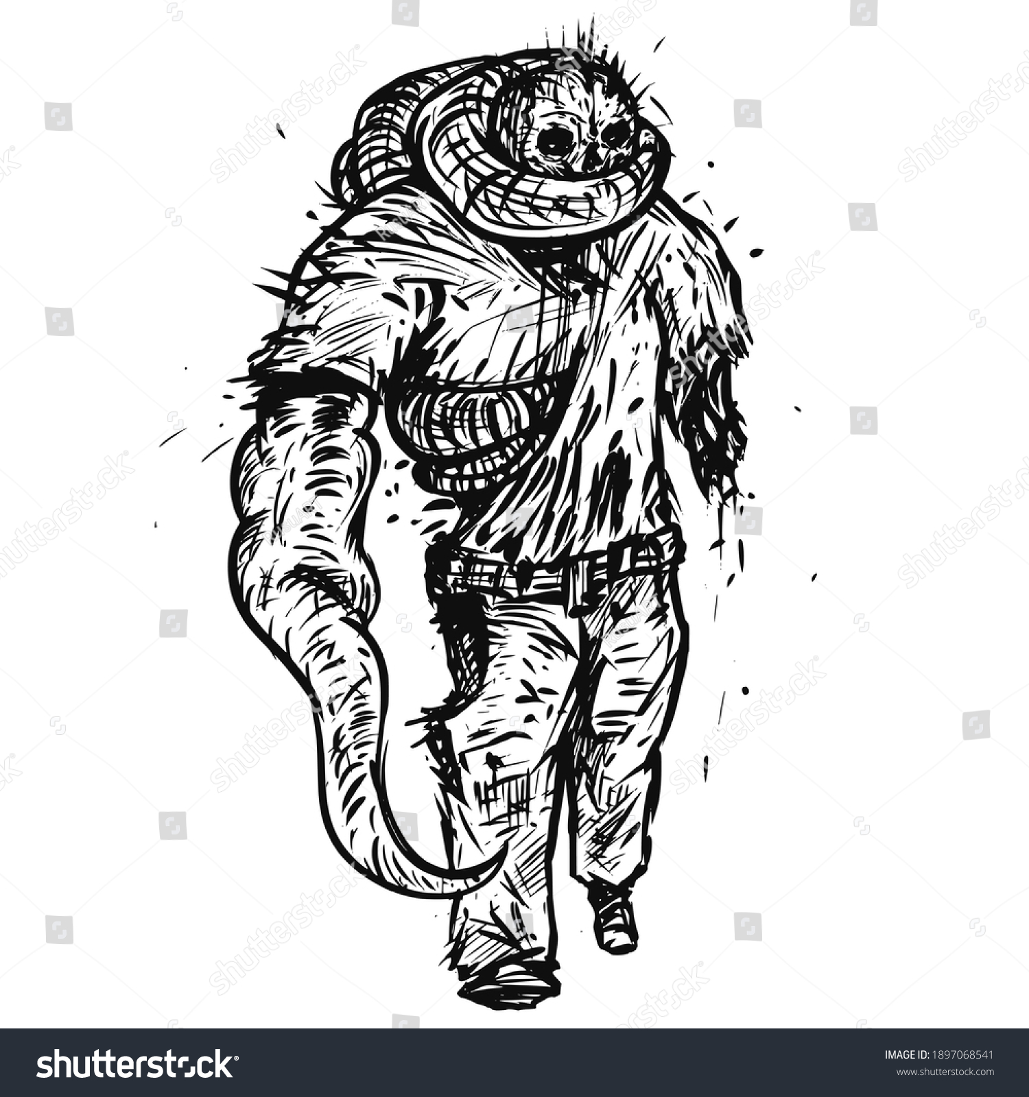 Space Virusinfected Mutant Vector Illustration Stock Vector (Royalty ...