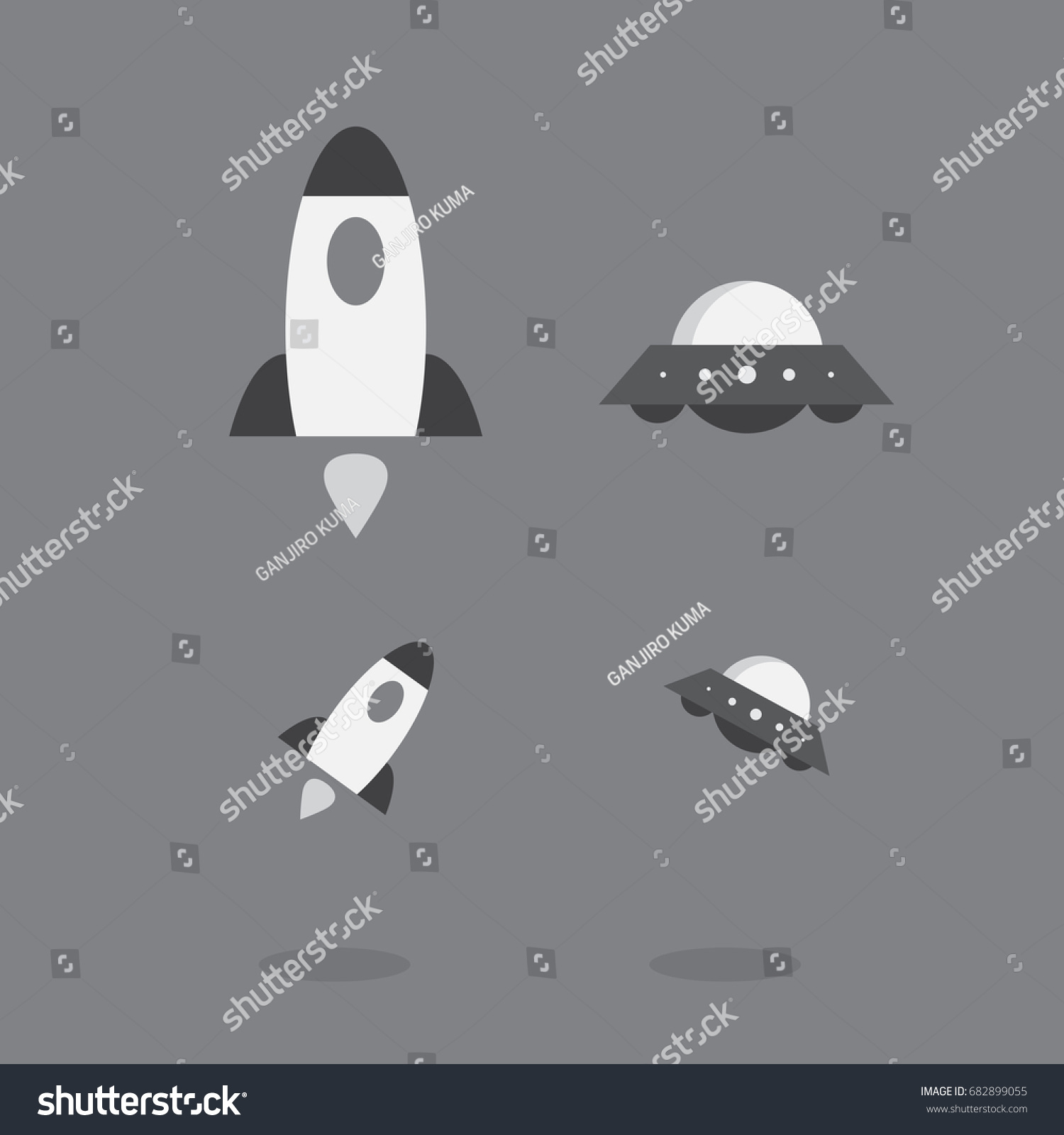 Spacecraft Vector Illustration Stock Vector (Royalty Free) 682899055