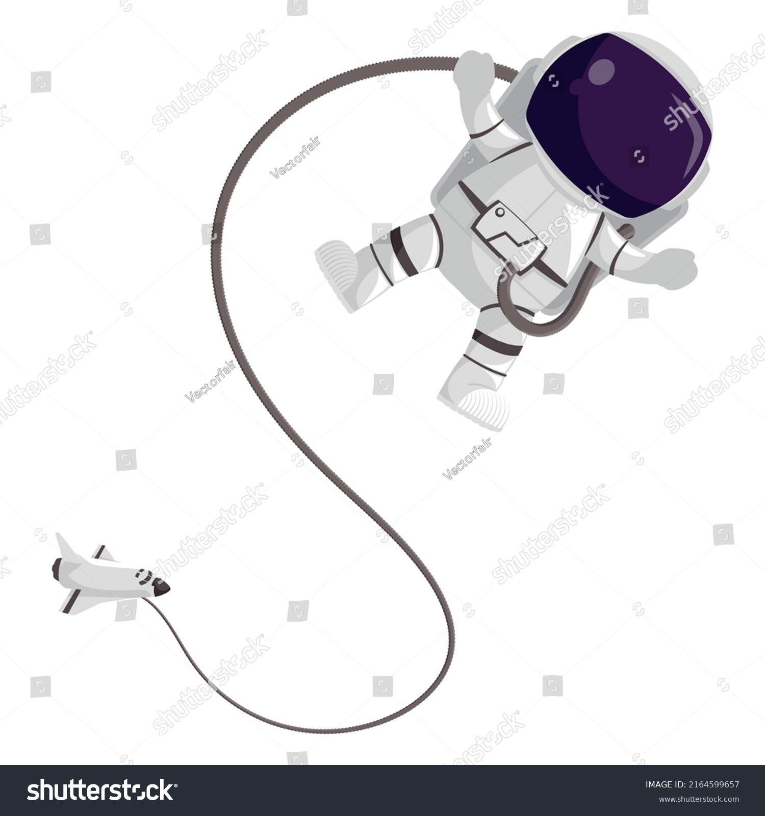 Spaceman Floating Spaceship Character Stock Vector (Royalty Free ...