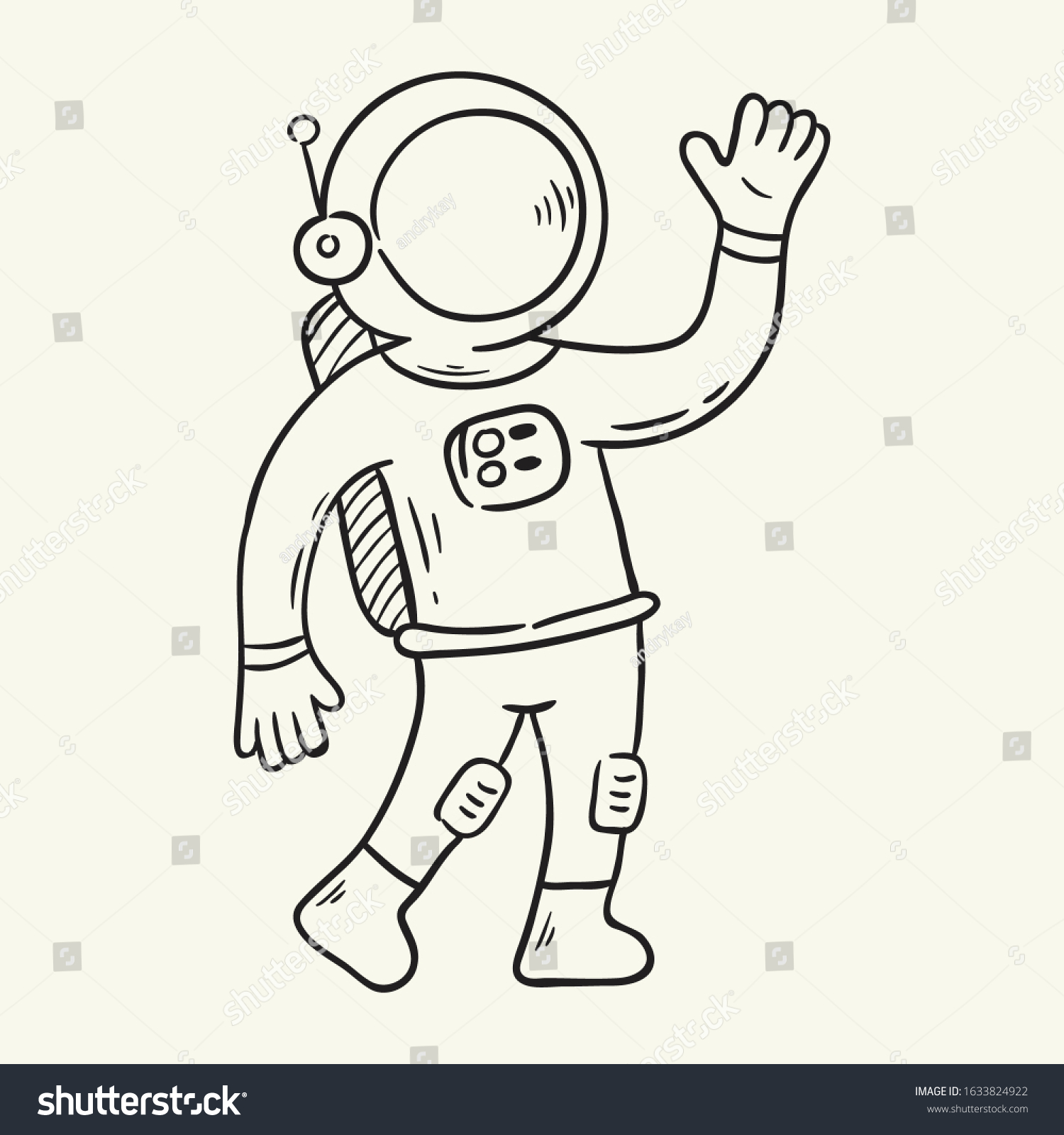 Spaceman Hand Drawn Vector Illustration Stock Vector (Royalty Free ...