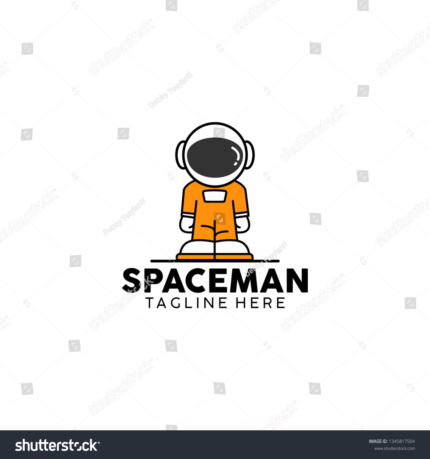 Diseño del logotipo Spaceman: vector de stock (libre de regalías ...
