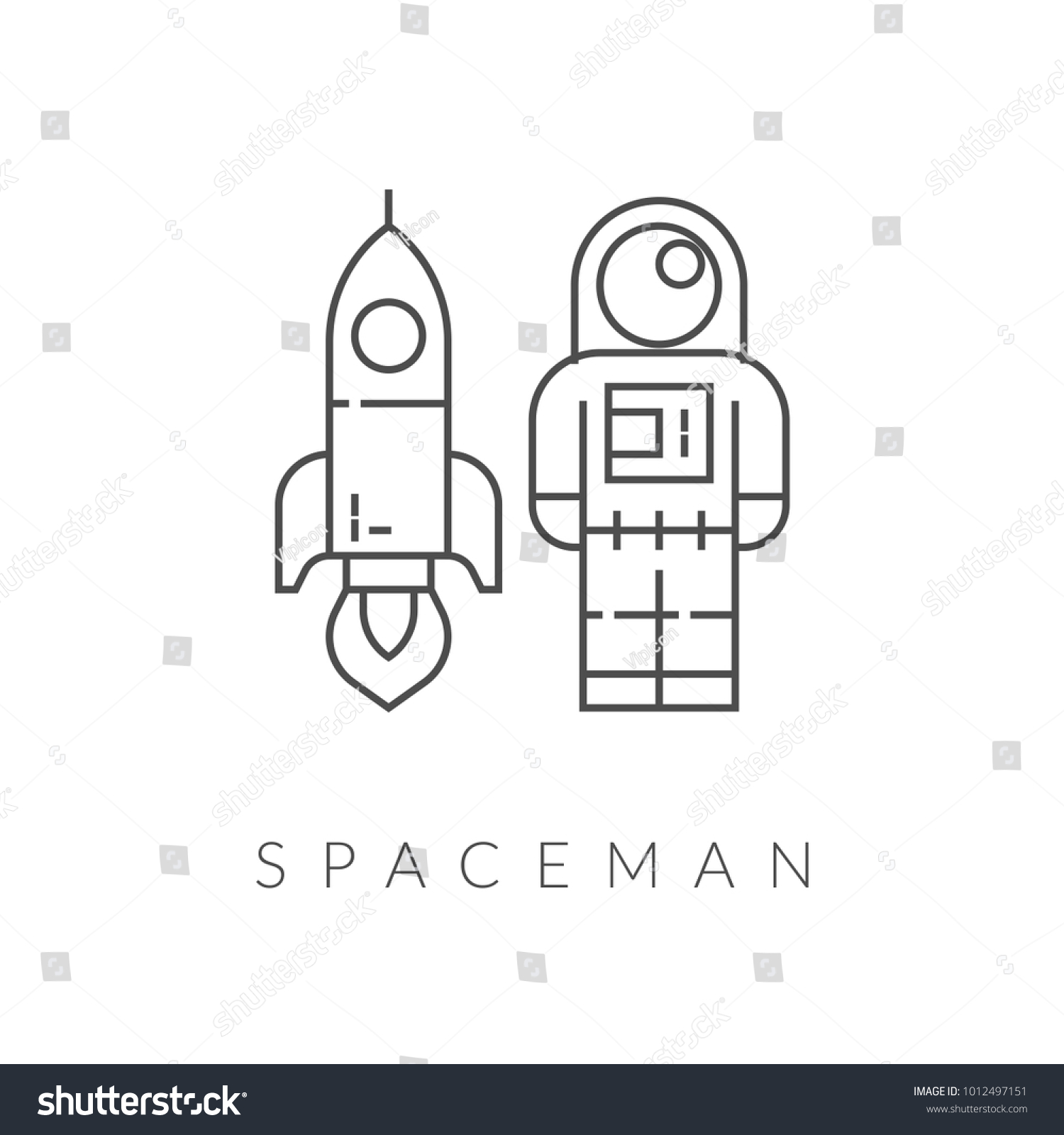 Spaceman Vector Icon People Profession Symbol Stock Vector (Royalty ...