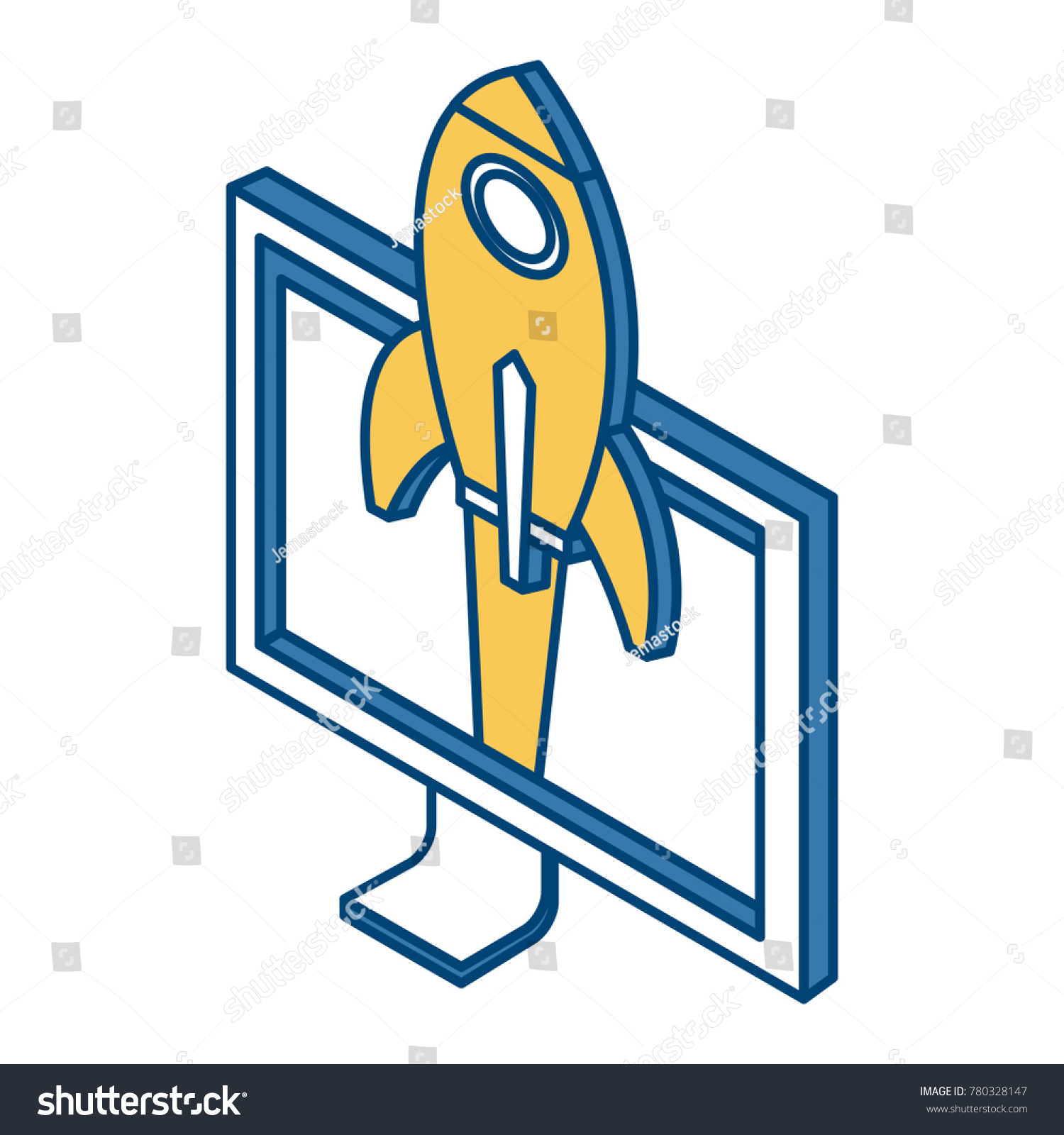 Spaceship Pc Screen Start Stock Vector (Royalty Free) 780328147 ...