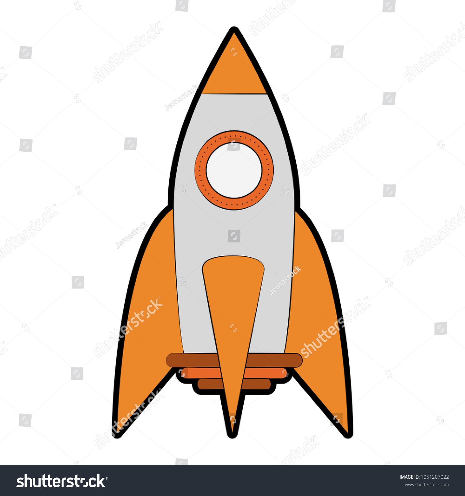 Spaceship Rocket Cartoon Stock Vector (Royalty Free) 1051207022