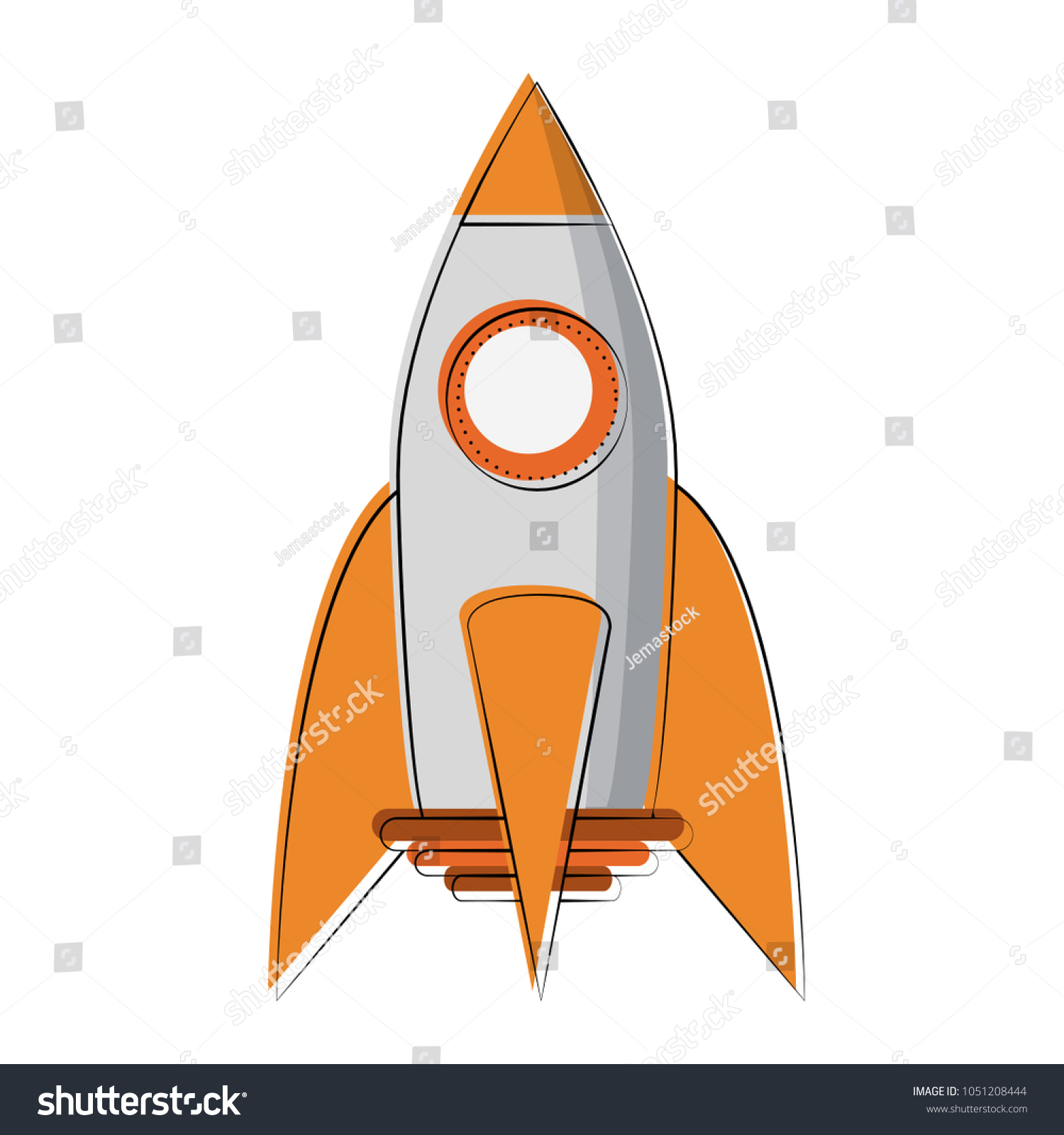 Spaceship Rocket Cartoon Stock Vector (Royalty Free) 1051208444 ...
