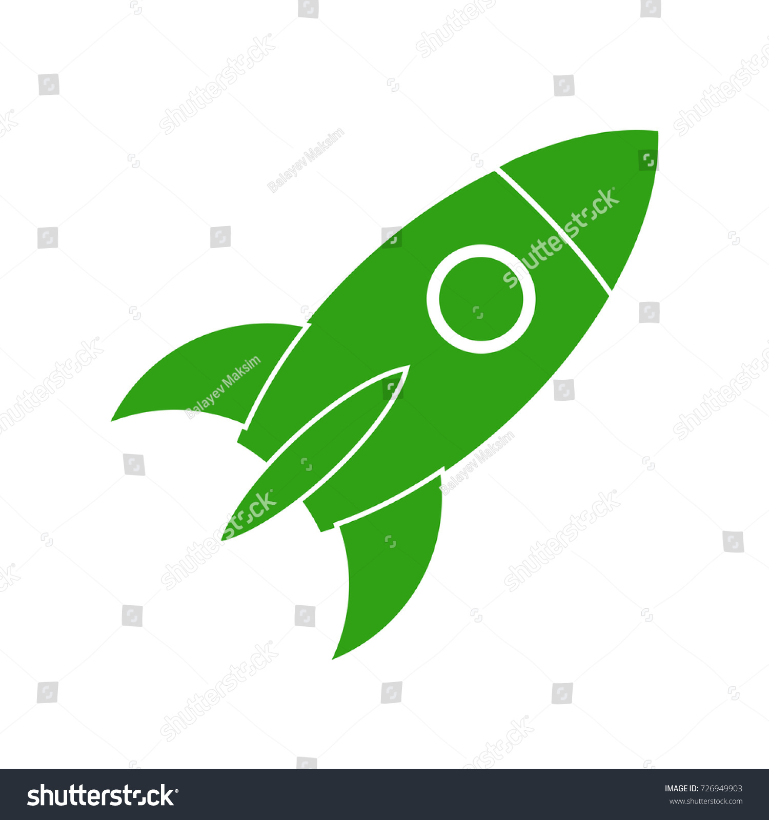 Spaceship Rocket Icon Vector Stock Vector (Royalty Free) 726949903 ...